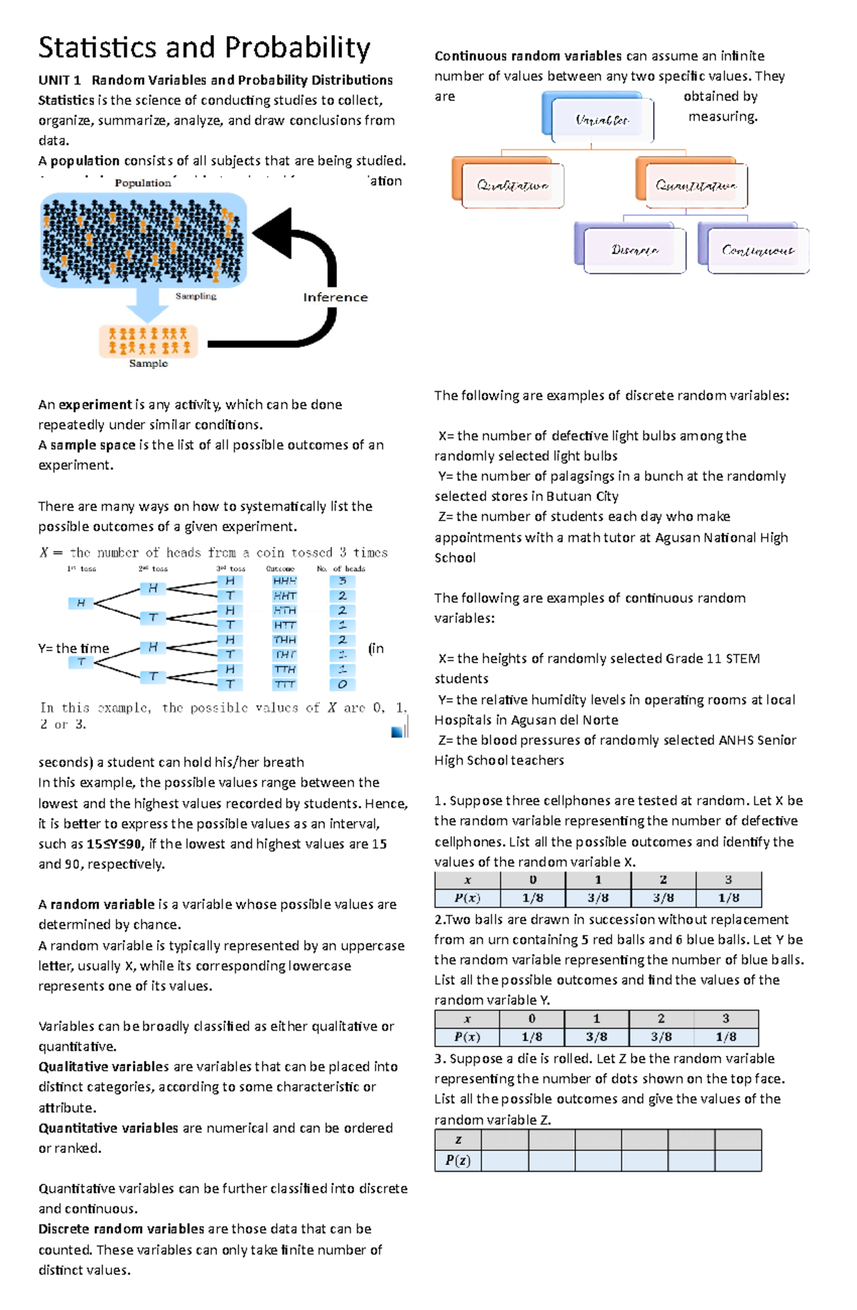 PPT 1 Notes Stats - Nothing much - Statistics and Probability UNIT 1 ...