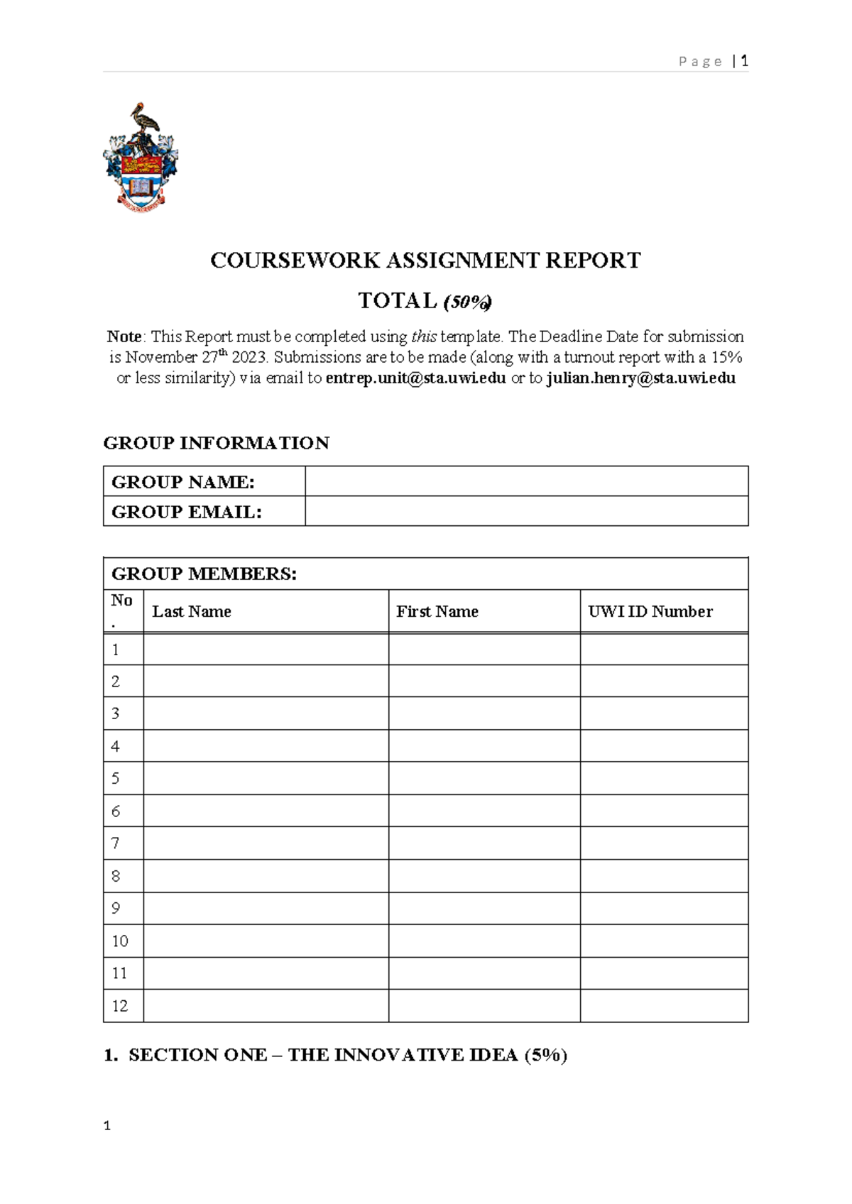 Coursework Asssignment Report-5 - COURSEWORK ASSIGNMENT REPORT TOTAL ...