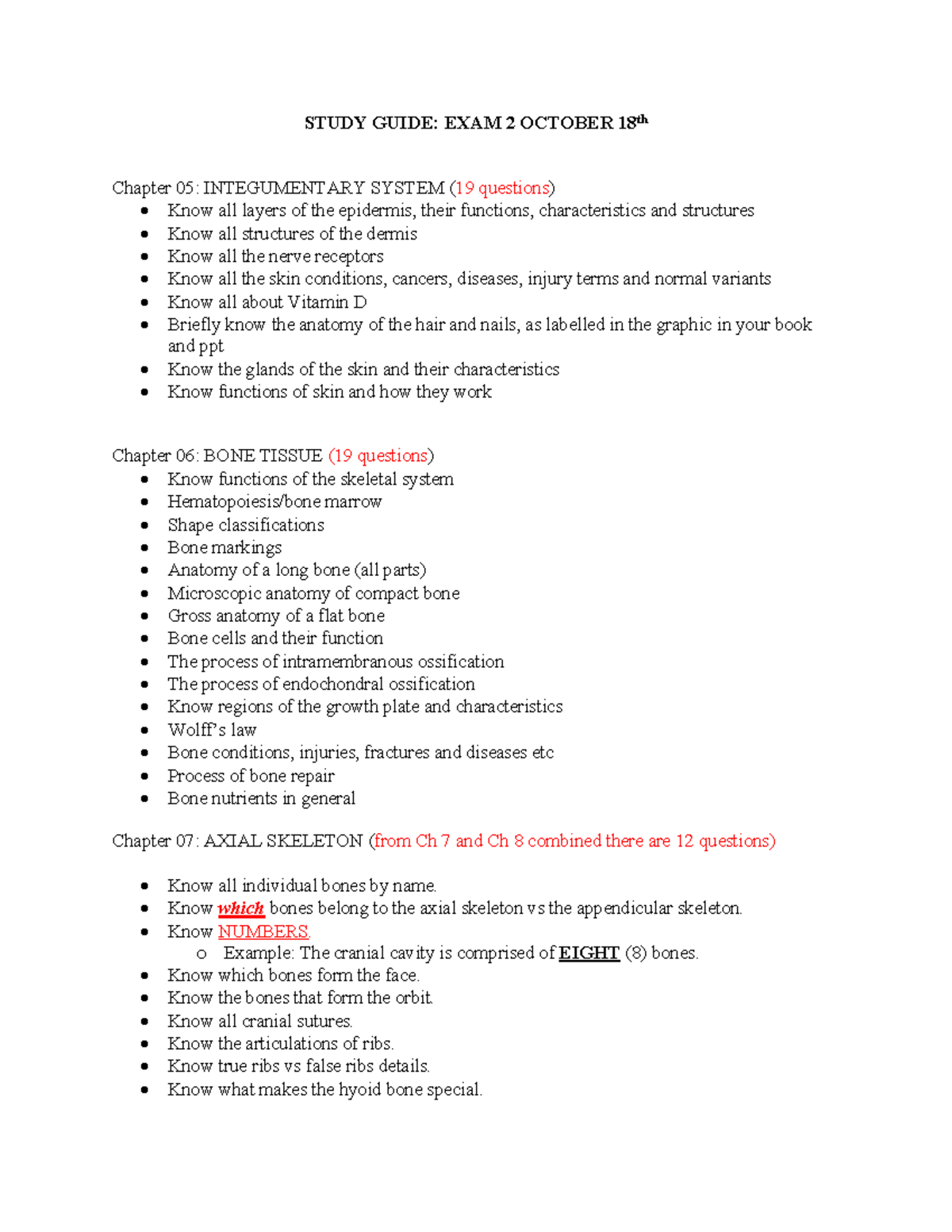Study Guide Exam 2 - STUDY GUIDE: EXAM 2 OCTOBER 18th Chapter 05 ...