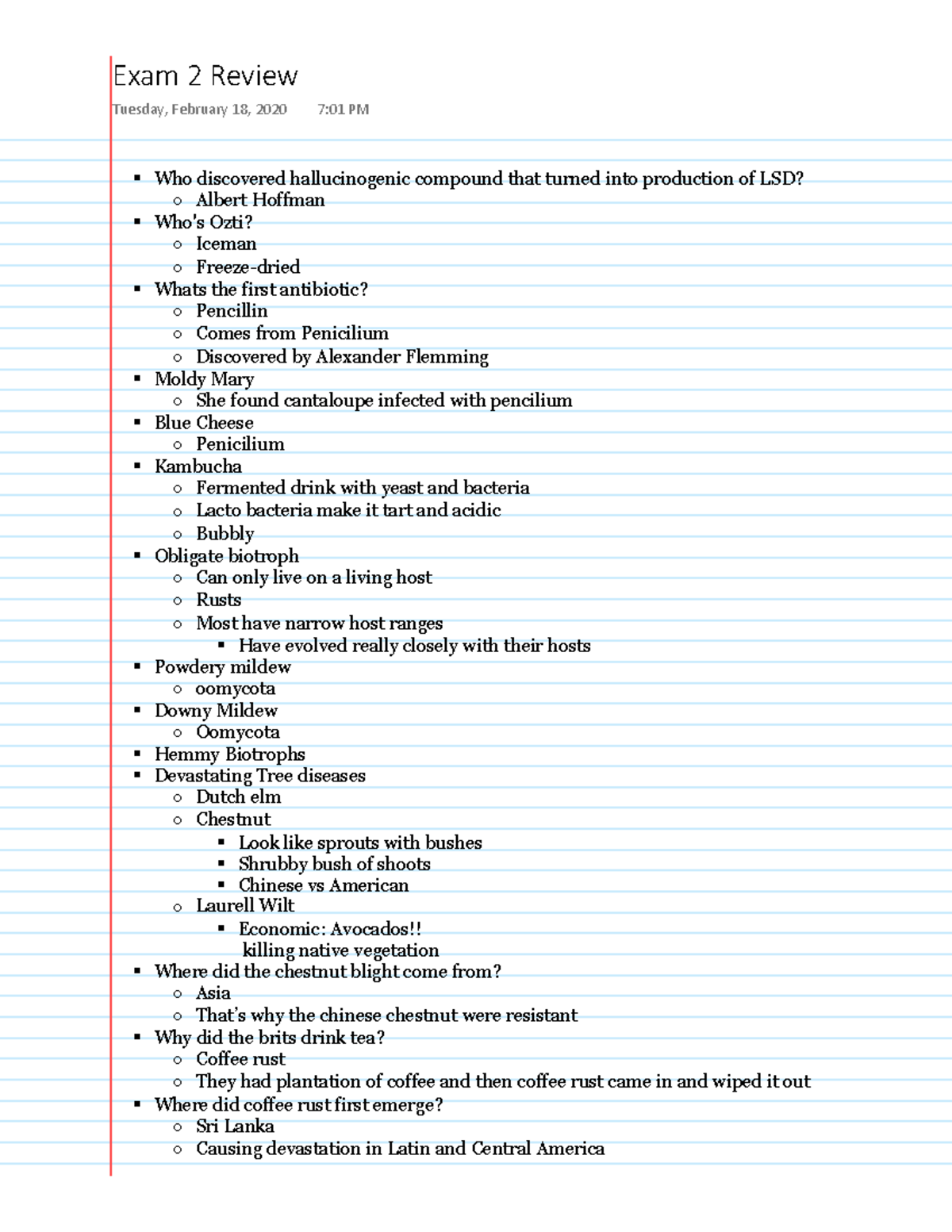 PATH 3010 EXAM 2 Review - Warning: TT: undefined function: 32 - Studocu