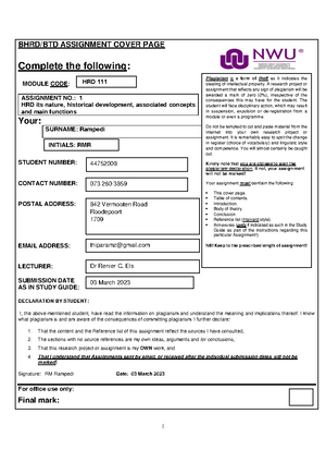 NWU - North-West University - Studocu