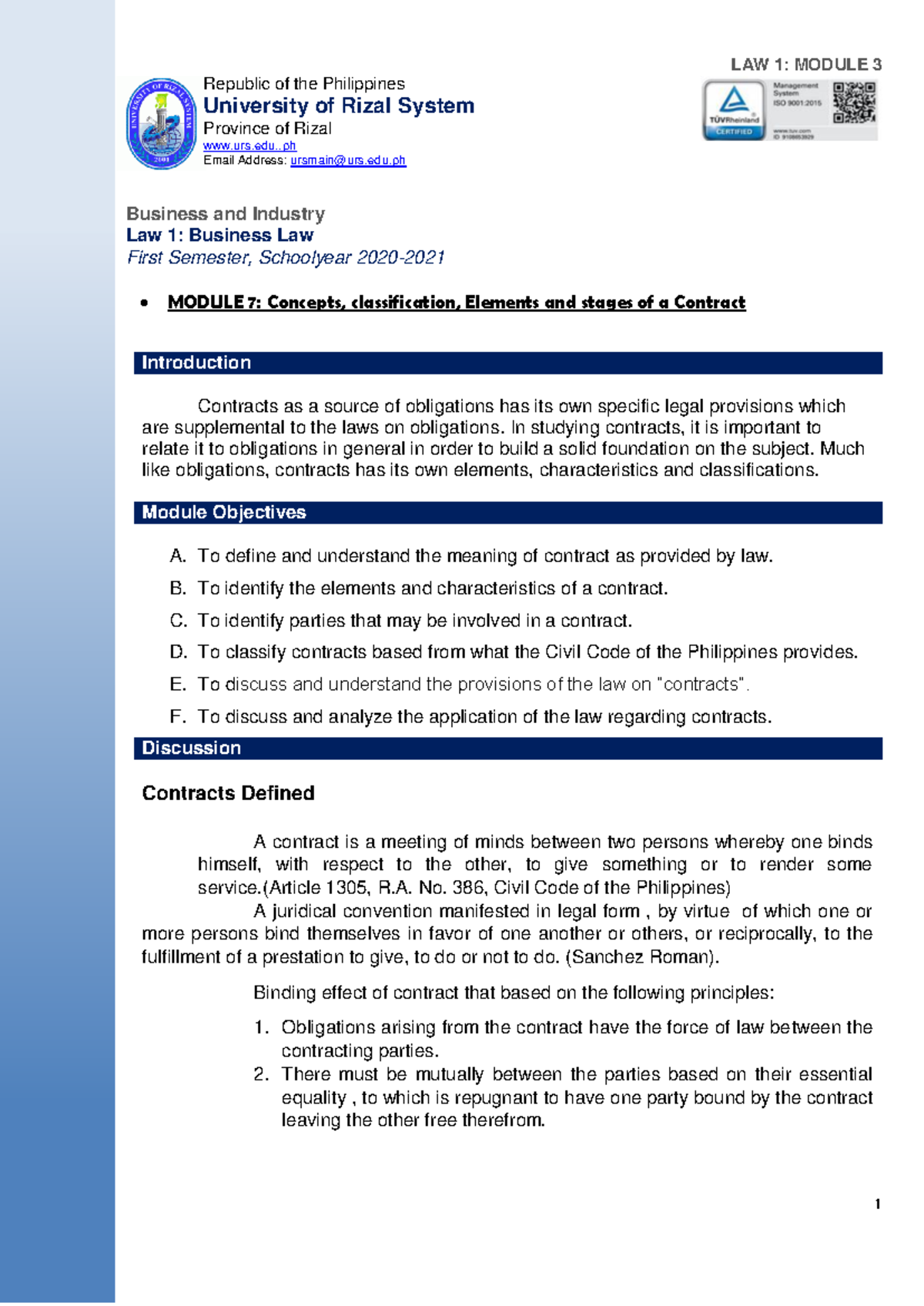 Unit 4 - Module 7 - Republic of the Philippines University of Rizal System Province of Rizal ...