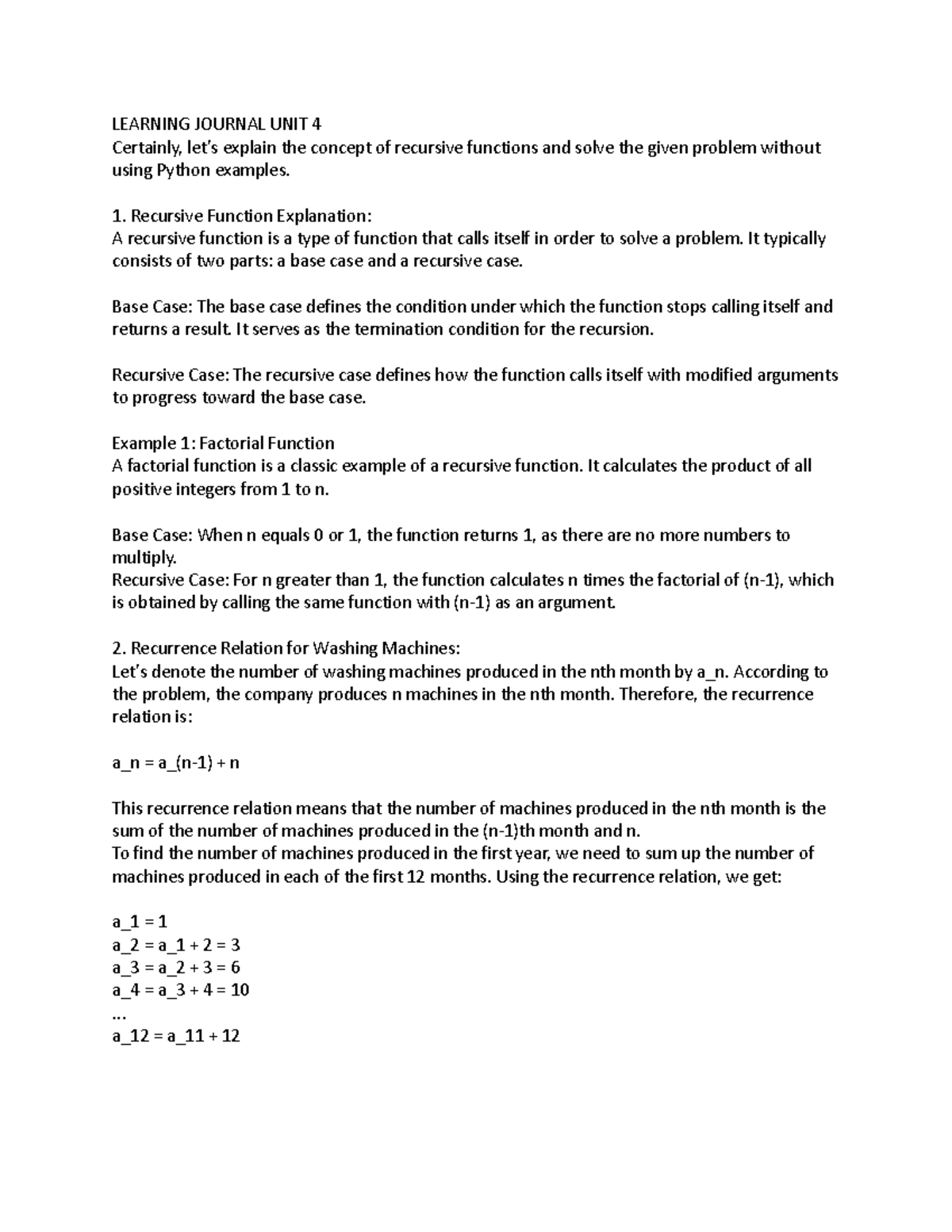 Learning Journal UNIT 4 - LEARNING JOURNAL UNIT 4 Certainly, let's ...
