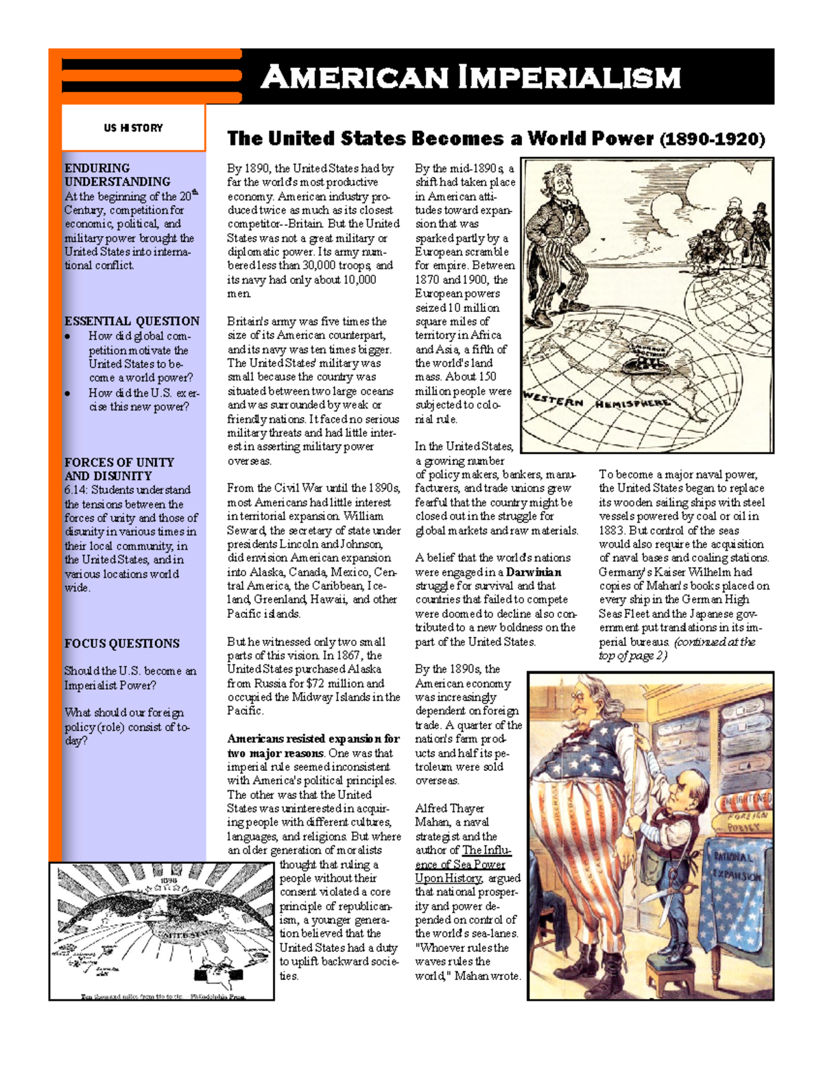 U.S. Imperialism - N/A - To become a major naval power, the United ...