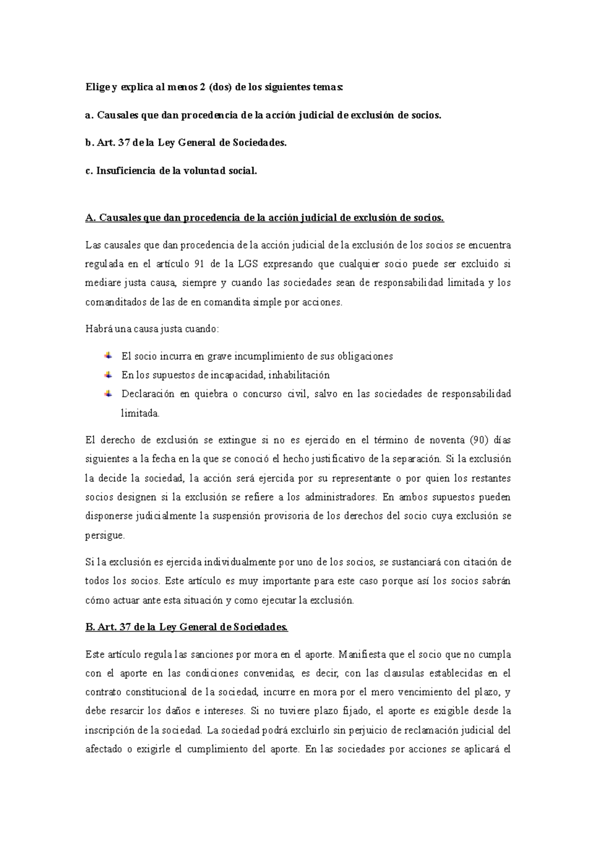 FORO 2 Personas Juridicas. Mendez Baccola Fiama DNI 36714894 - Elige y ...