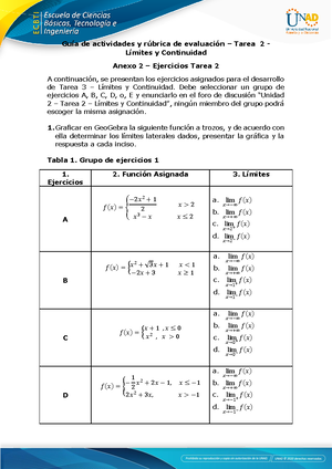 Tabla y ejercicios calculo - CALCULO INTEGRAL Nombre del Estudiante ...