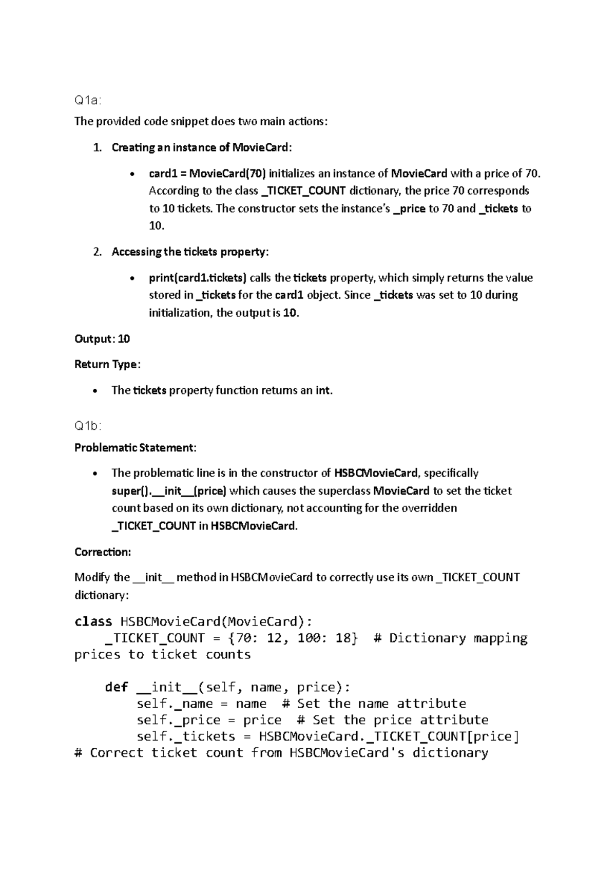 ICT162 JUL 2022 TOA answers - Q1a: The provided code snippet does two ...