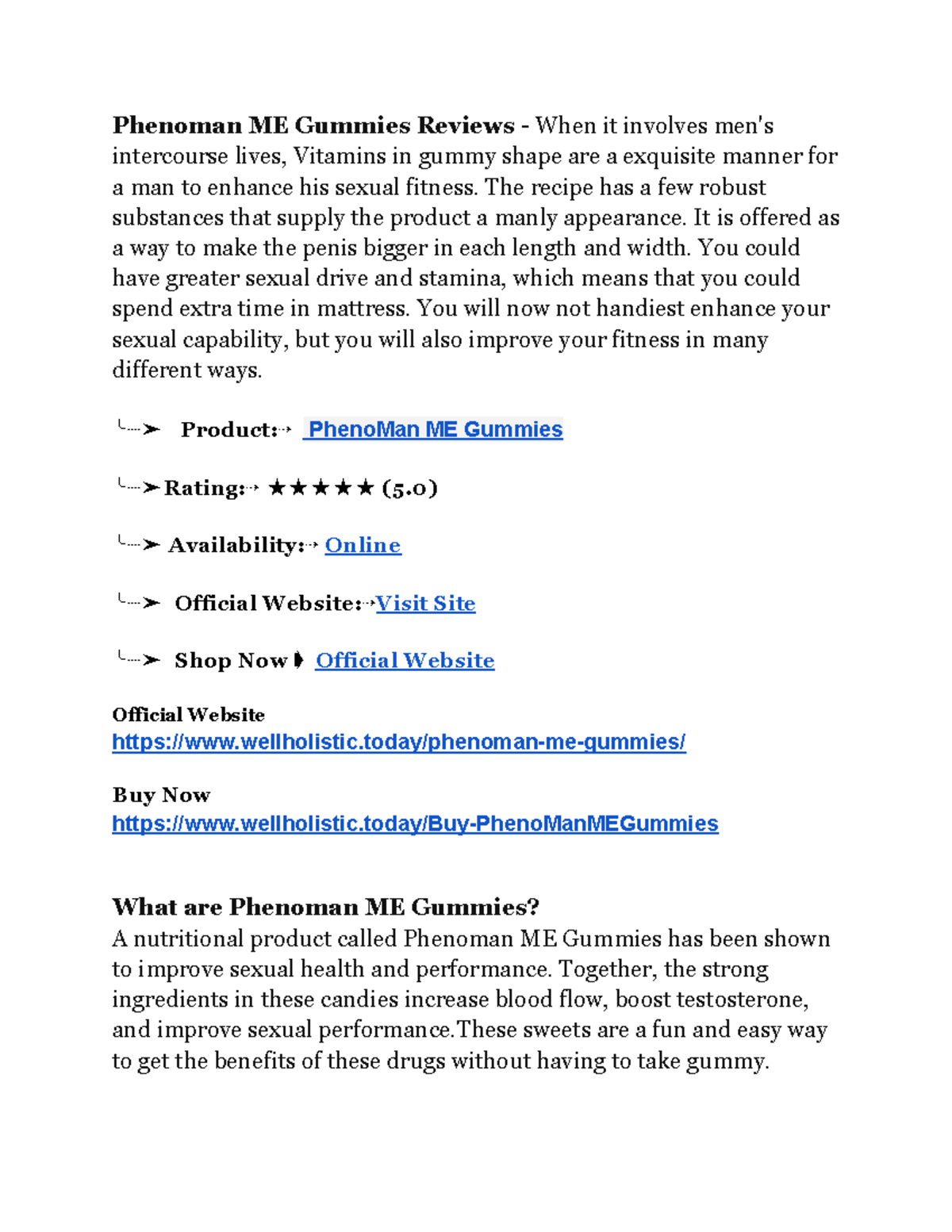 Phenoman ME Gummies - Increases Your Sexual Urge And Power, Shocking ...