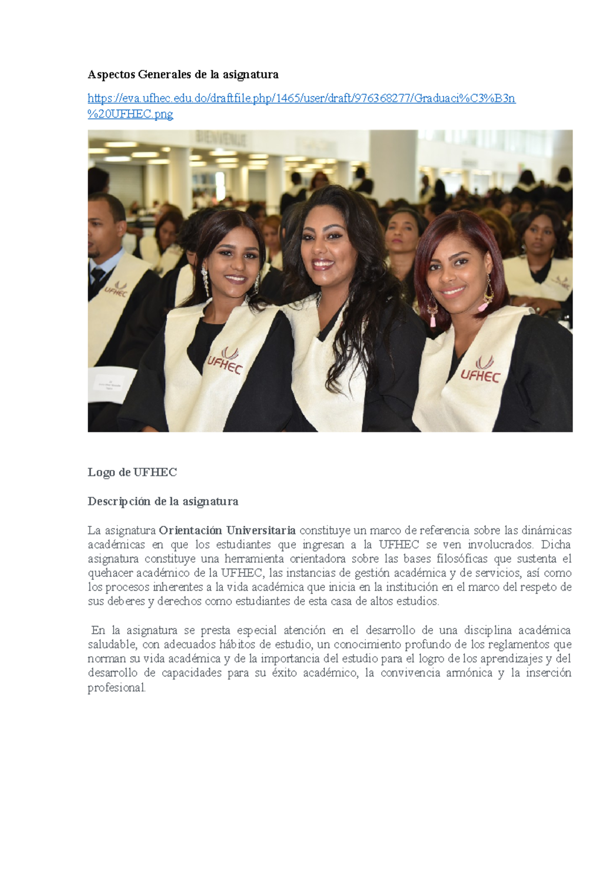 Programa - Aspectos Generales de la asignatura - Studocu