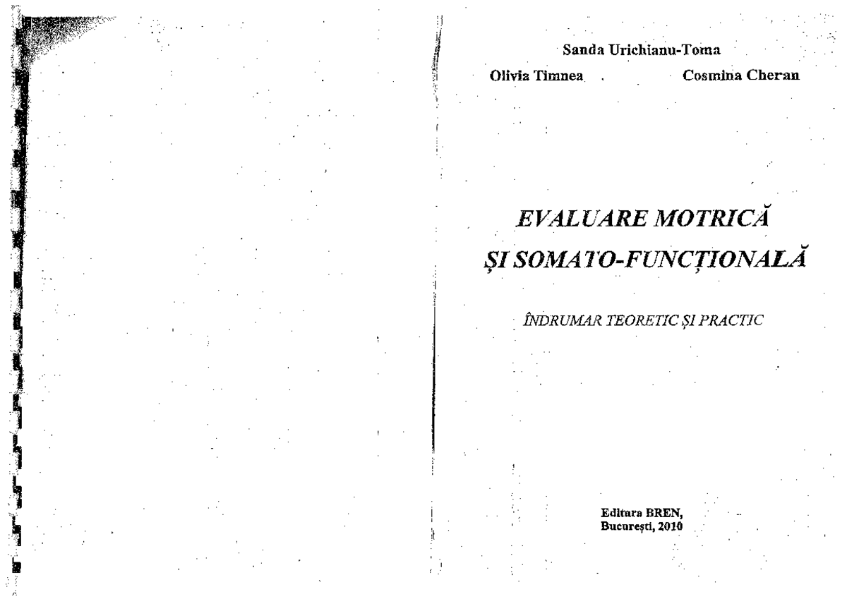 Evaluarea motrica si somato functionala - Sanda Olivia Timnea Cosmina ...
