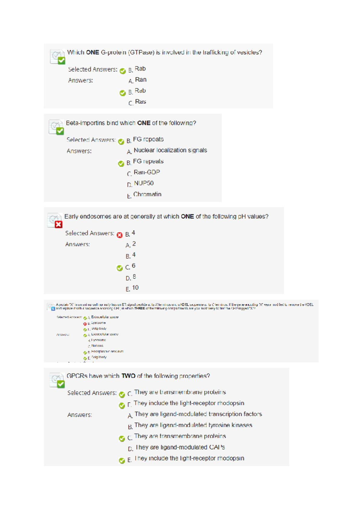 Cell Biology 3 MCQs - Studocu