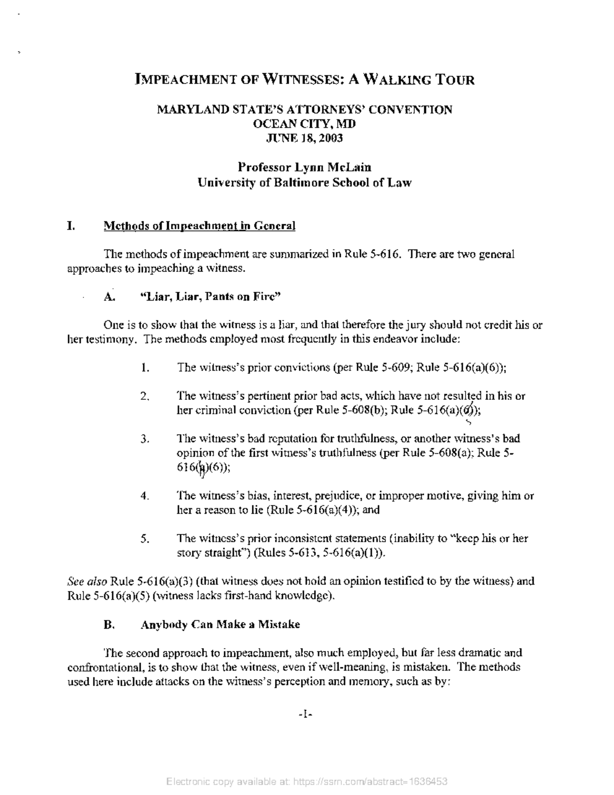 Atacar credibilidad a testigos un recorrido a pie - IMPEACHMENT OF ...