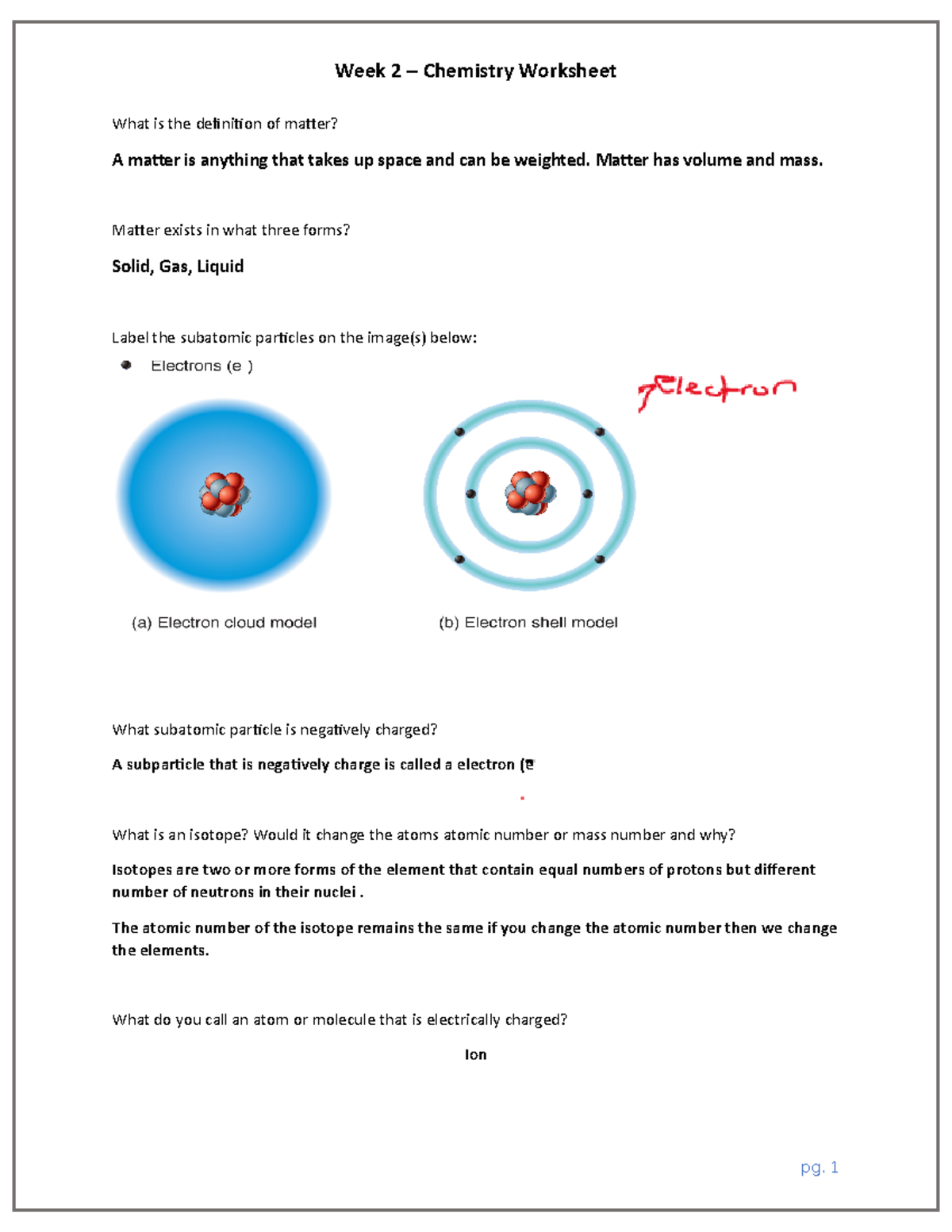 BIOS251 Week 2 Chemistry Worksheet (1) (1) - What is the definition of ...