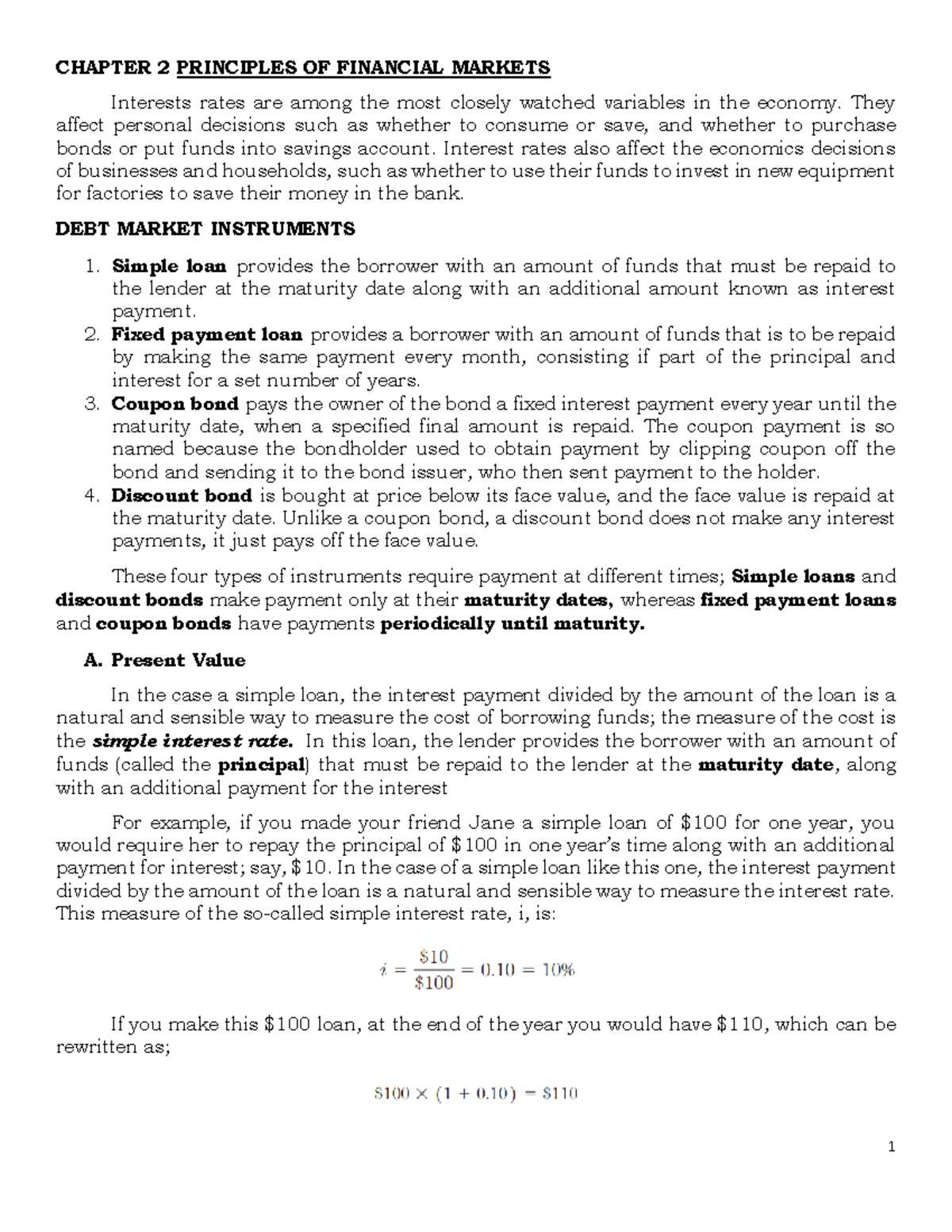 module in accounting - CHAPTER 2 PRINCIPLES OF FINANCIAL MARKETS ...