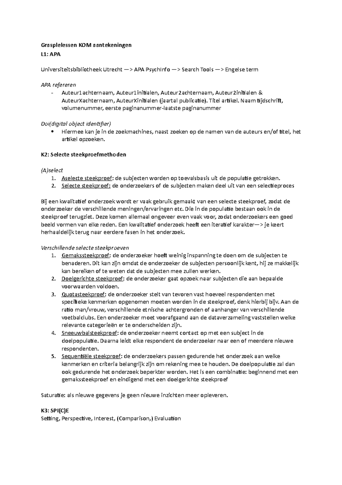 Grasple-lessen KOM aantekeningen - Titel artikel. Naam tijdschrift ...