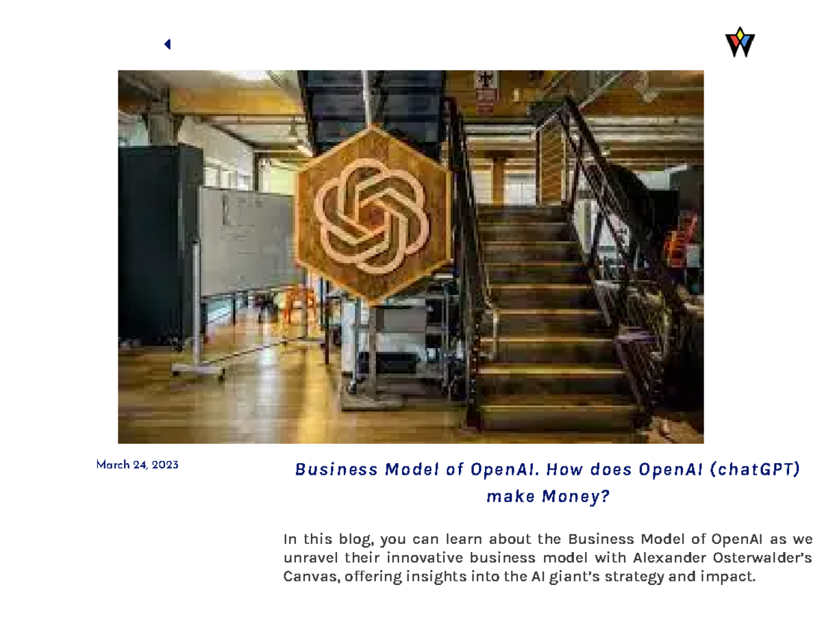 Business Model of Open AI. How does Open AI (chat GPT) make Money ...