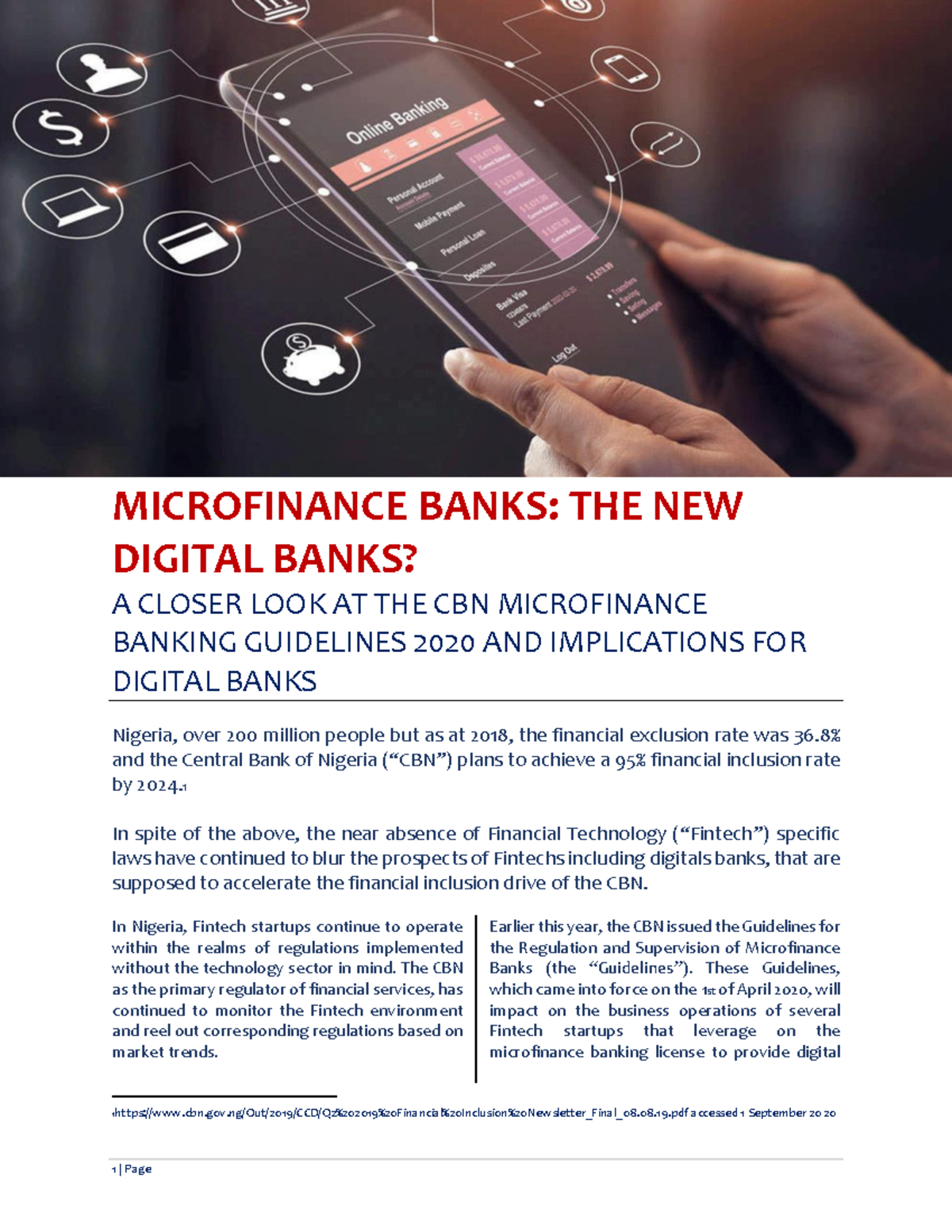 CBN Microfinance Bank Guidelines 2020 and implications for Digital ...