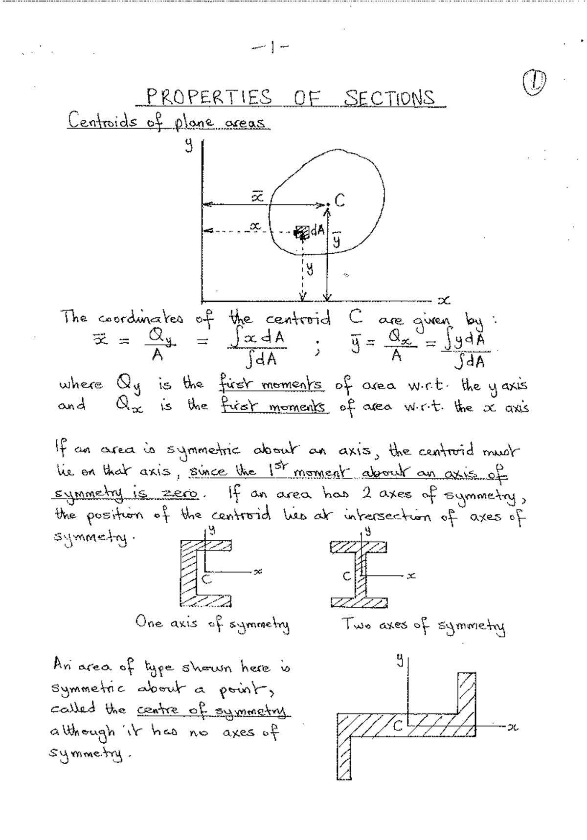 Properties of sections lecture materials - Mechanics of Materials - Studocu