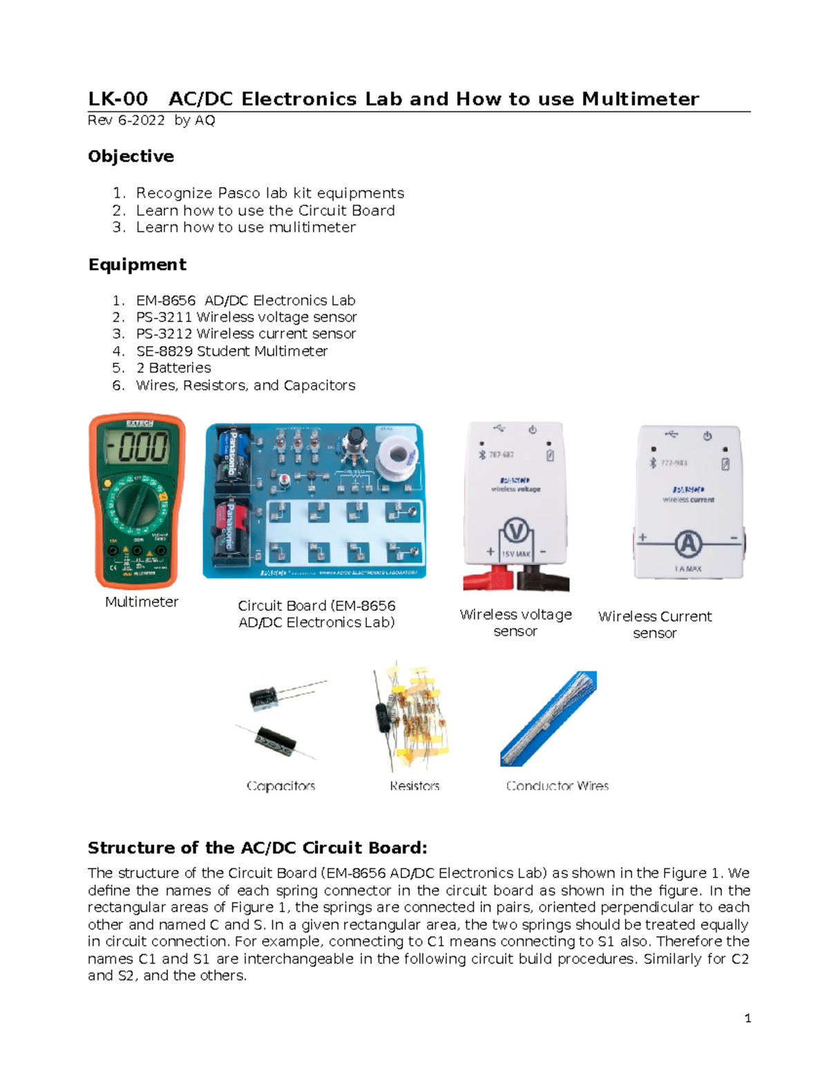 LK-00 AC DC Circuit Board and How to use Multimeter - rev2 - Tagged ...