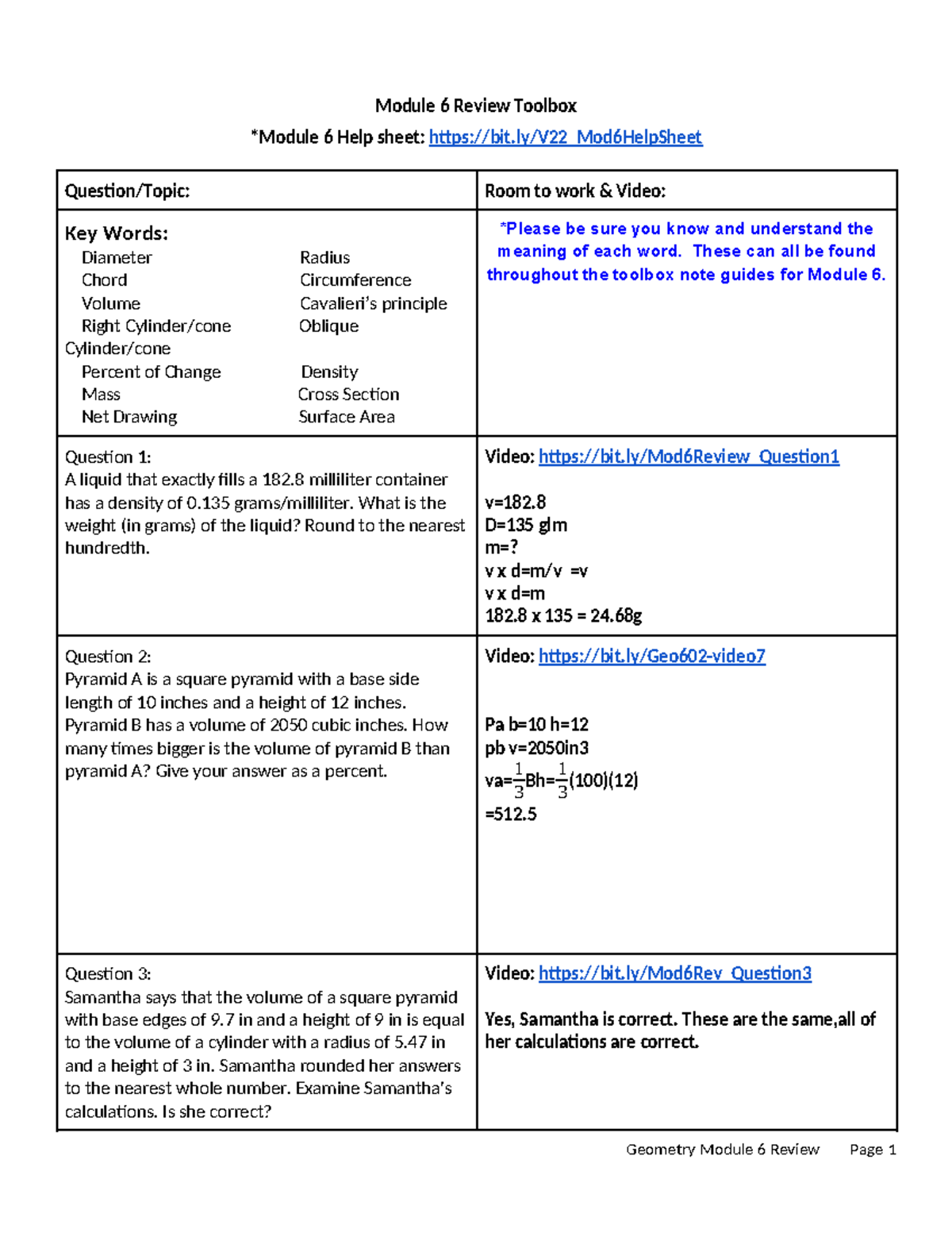 Module 6 Review toolbox - Module 6 Review Toolbox *Module 6 Help sheet ...