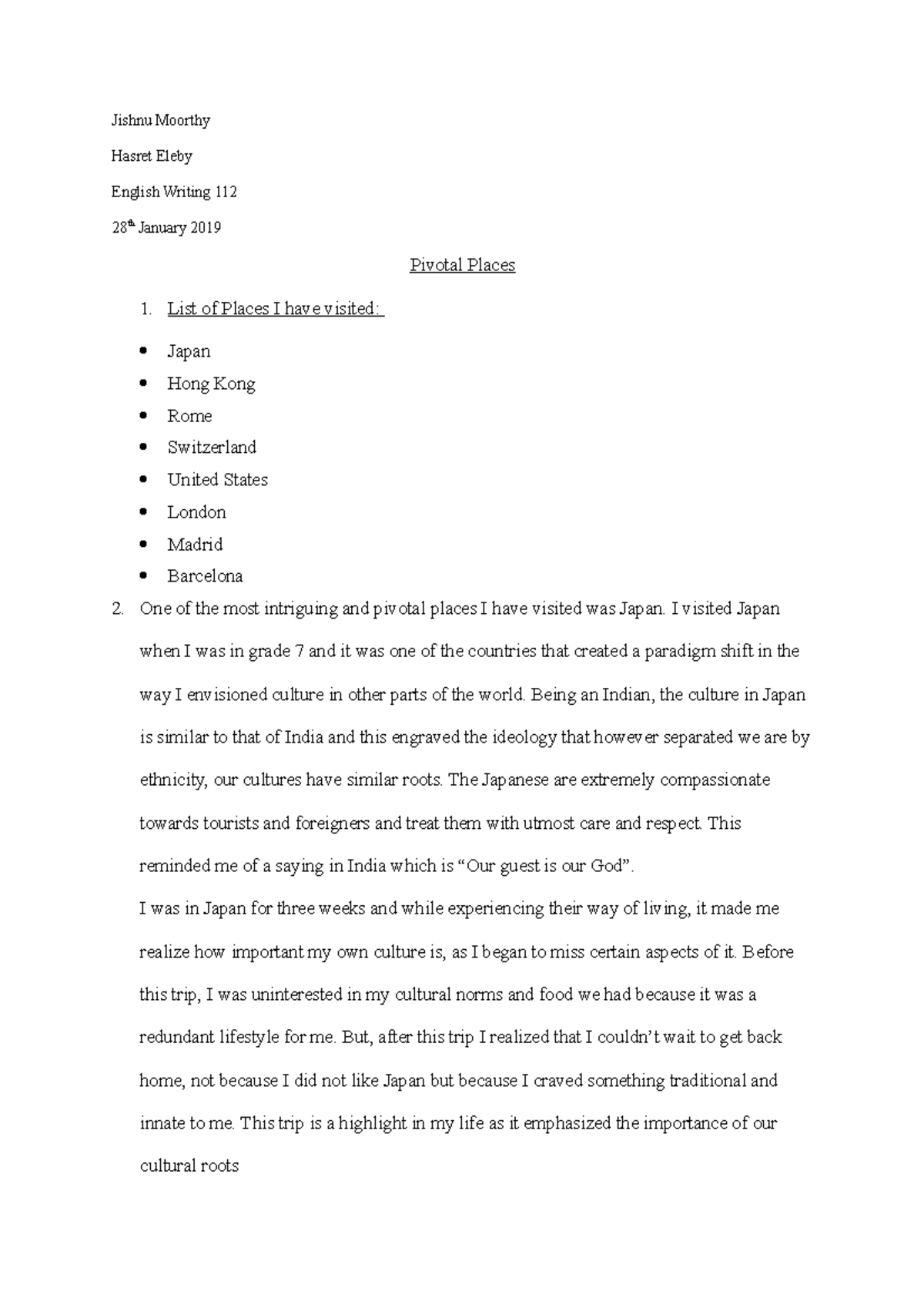 Unit 1 Assigment - Grade: A - Jishnu Moorthy Hasret Eleby English ...