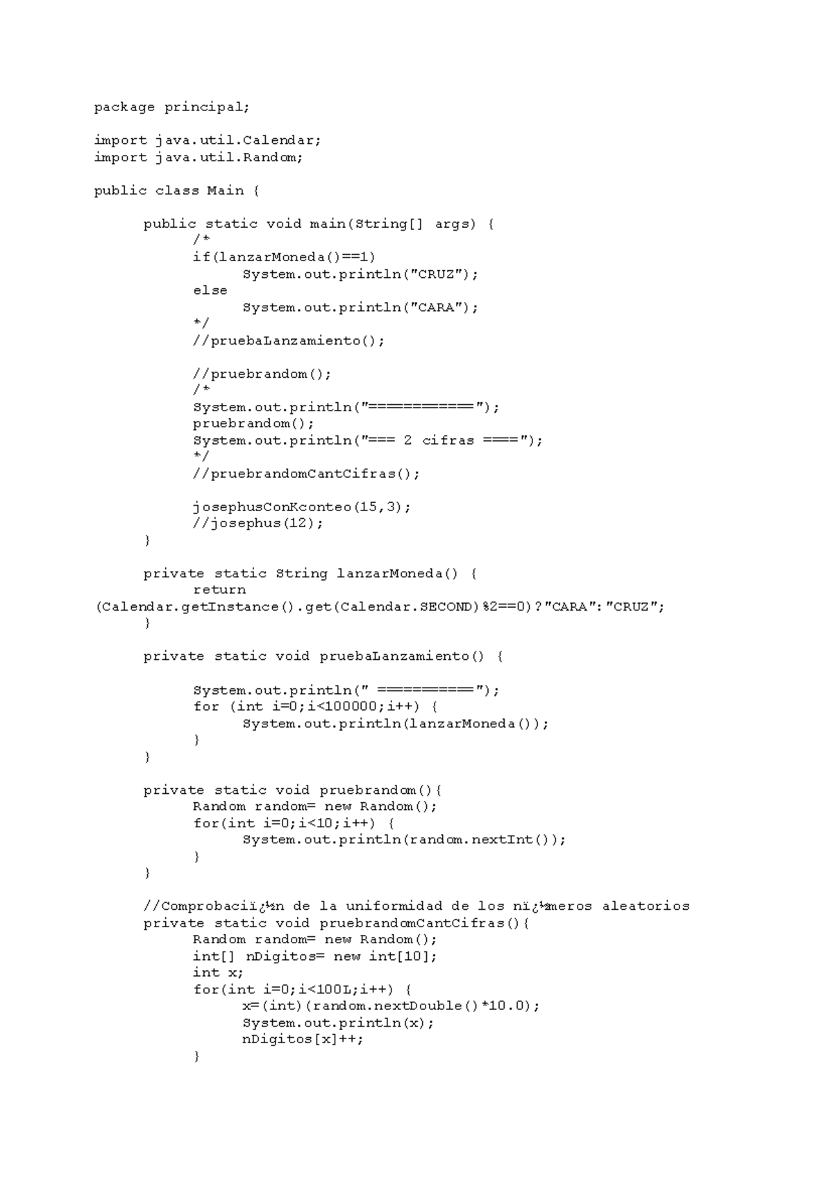 Main - nota de proceso - package principal; import java.util; import ...