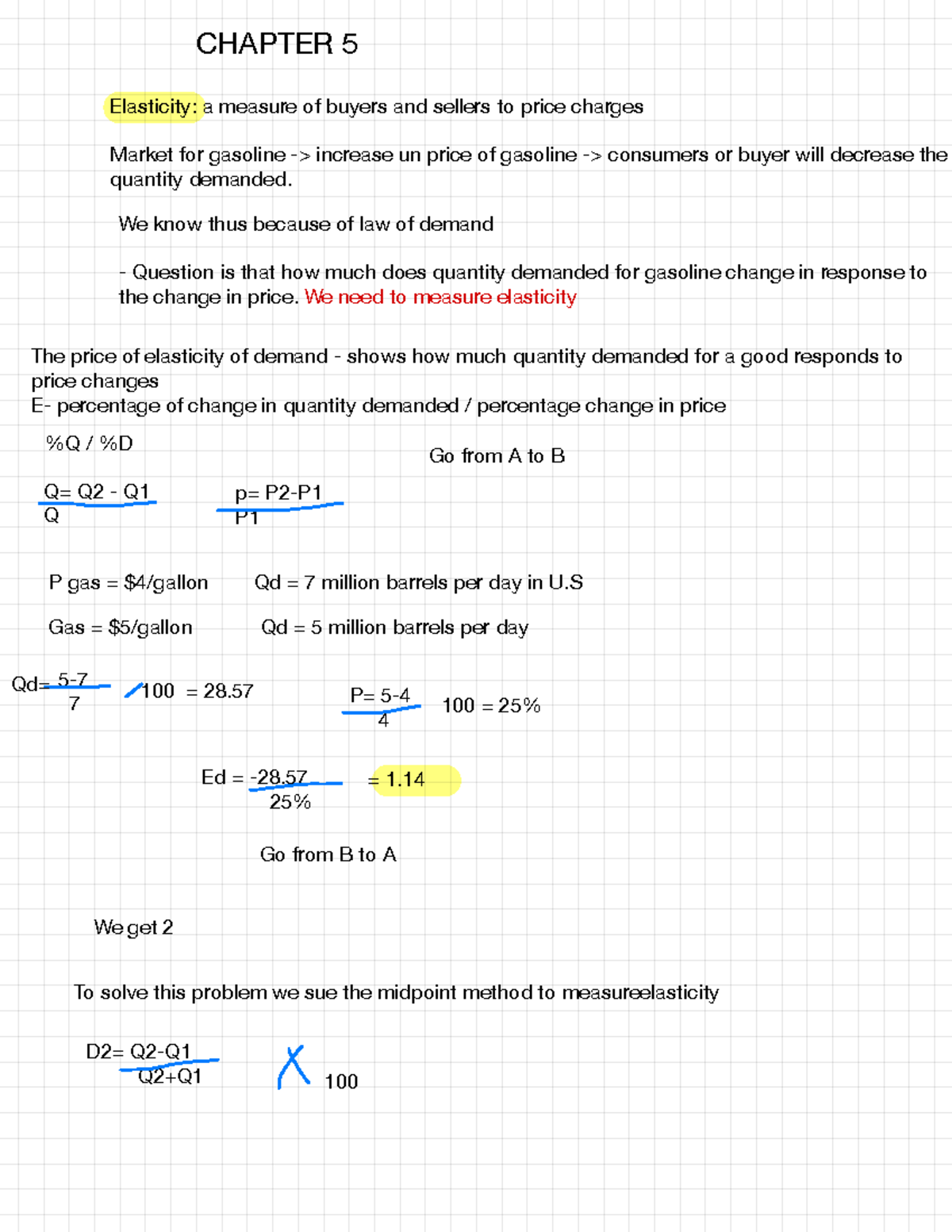 ECON 12 - Elasticity of demand concept. - CHAPTER 5 Elasticity: a ...