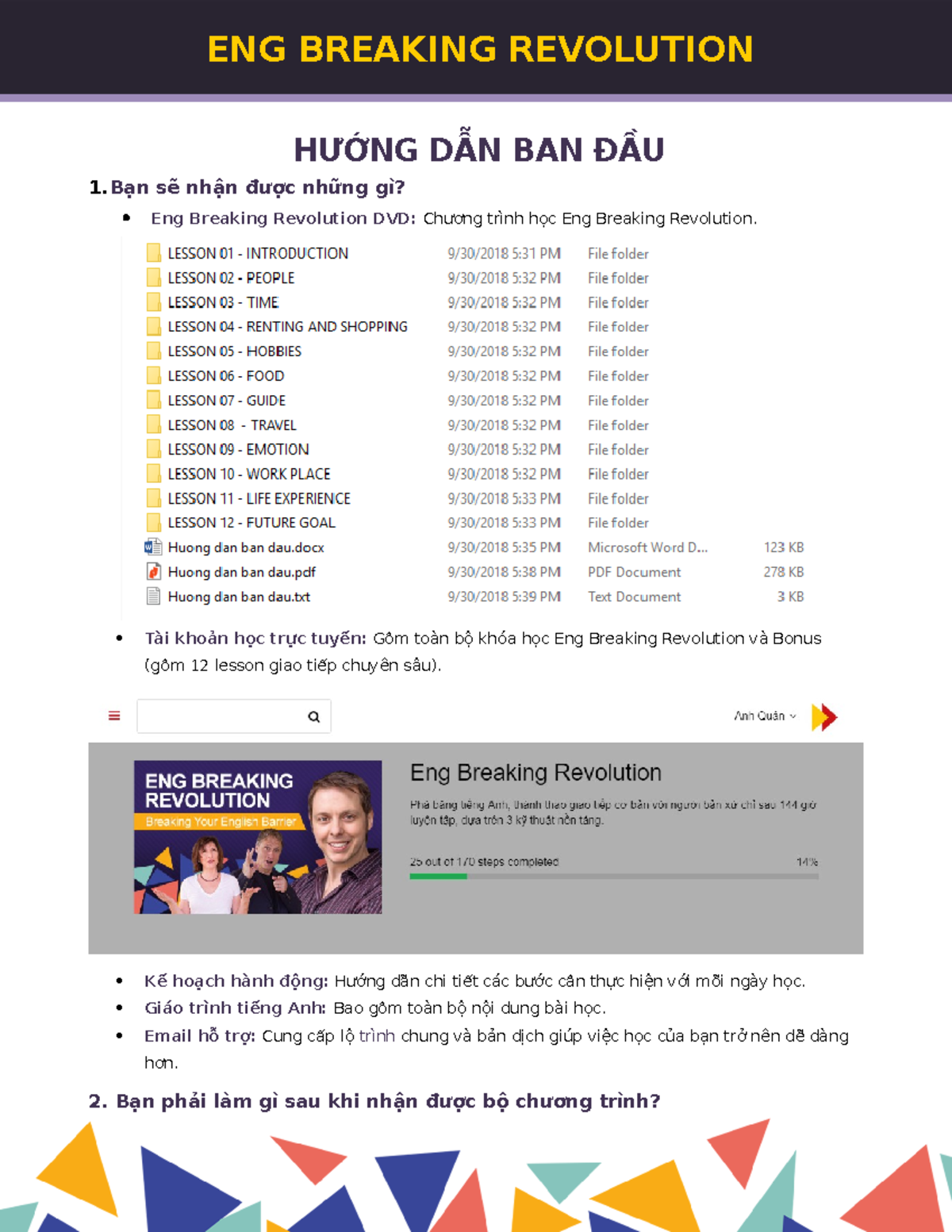 Huong dan ban dau - Eng Breaking - HƯỚNG DẪN BAN ĐẦU 1ạn sẽ nhận được những gì? Eng Breaking ...