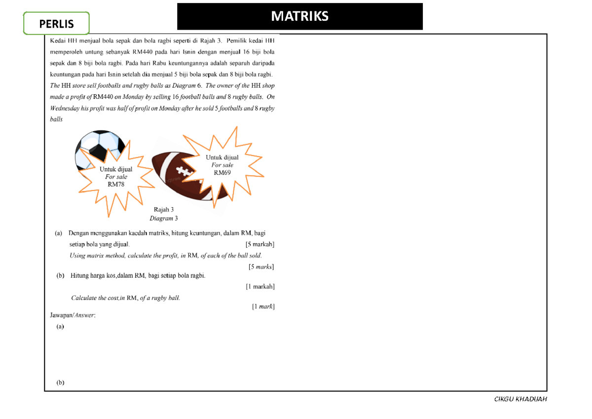 F5 BAB 2 Matriks - Practice - sains tulen - MATRIKS PERLIS PERAK SMKA ...