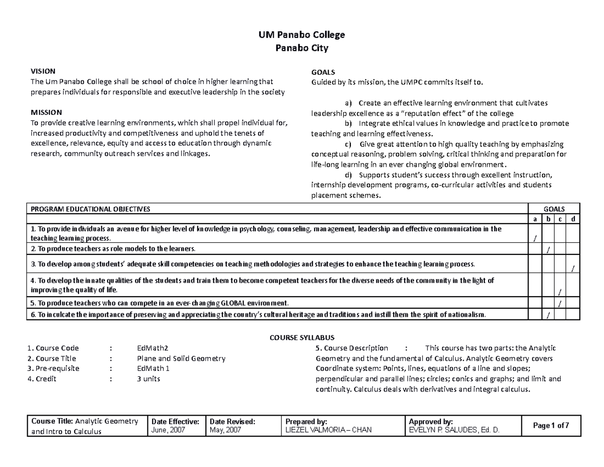 Edmath 2 - A lecture materials for students. - UM Panabo College Panabo ...