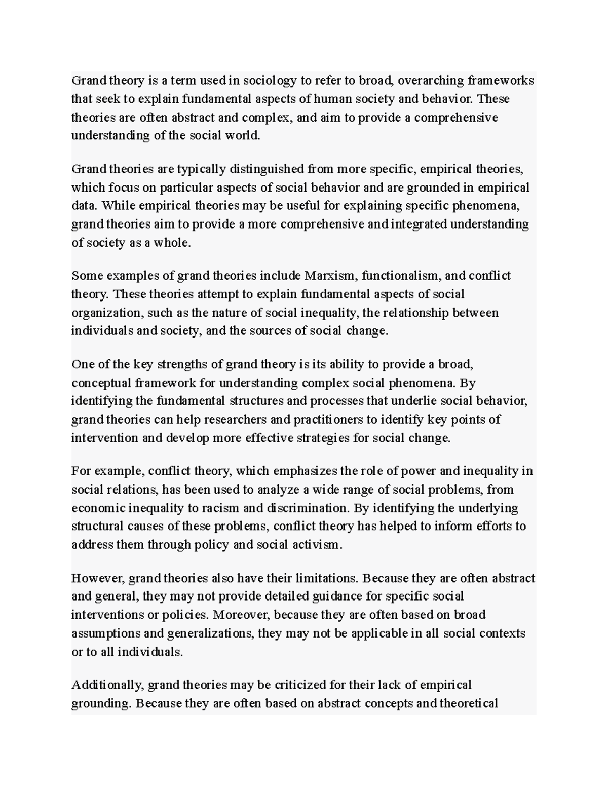 Grand theory - These theories are often abstract and complex, and aim ...