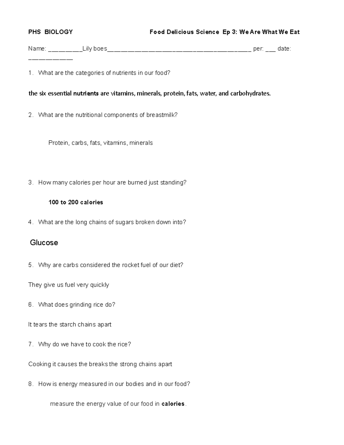 Food Delicious Science Ep - What are the nutritional components of ...