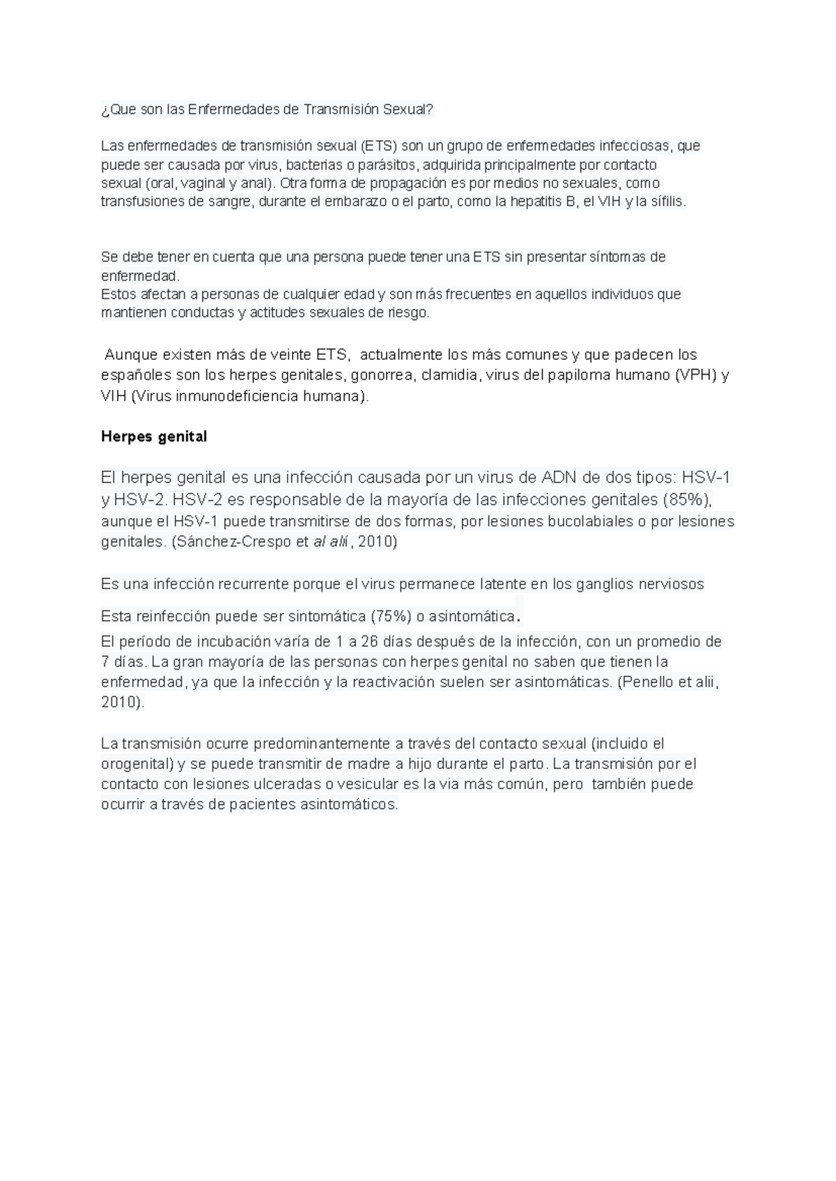 ETS - Pequeño resumen de algunas ETS - ¿Que son las Enfermedades de Transmisión Sexual? Las ...