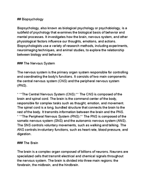 Brain Structure Psychology - Psychology – Brain Structure/Anatomy and ...