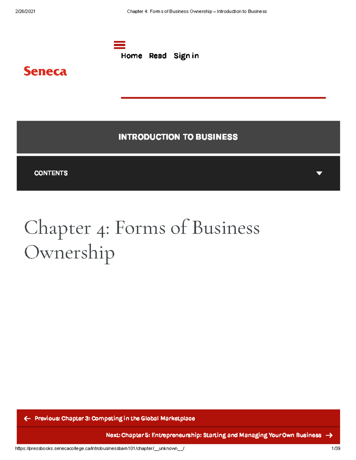 Chapter 4 Forms of Business Ownership – Introduction to Business ...