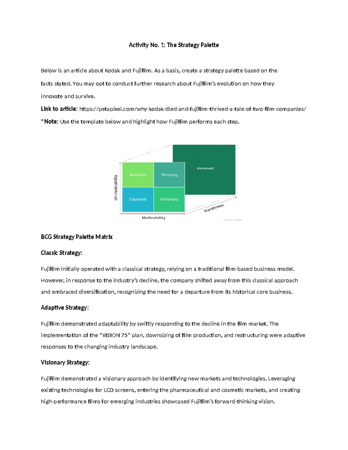 Assignment 1 - a w3e4rf2w - Activity No. 1: The Strategy Palette Below ...