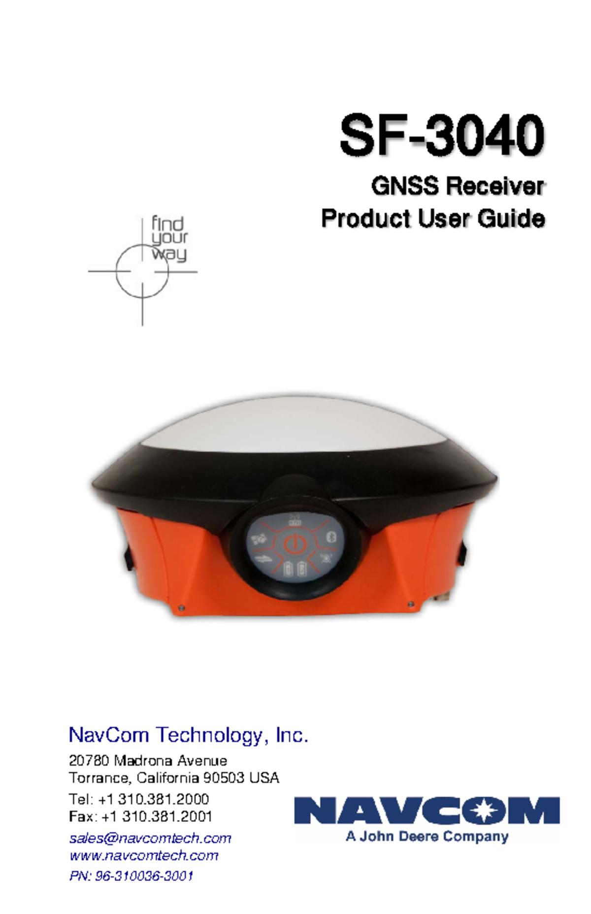 4 Navcom SF 3040 User Guide - SF- 3040 GNSS Receiver Product User Guide ...