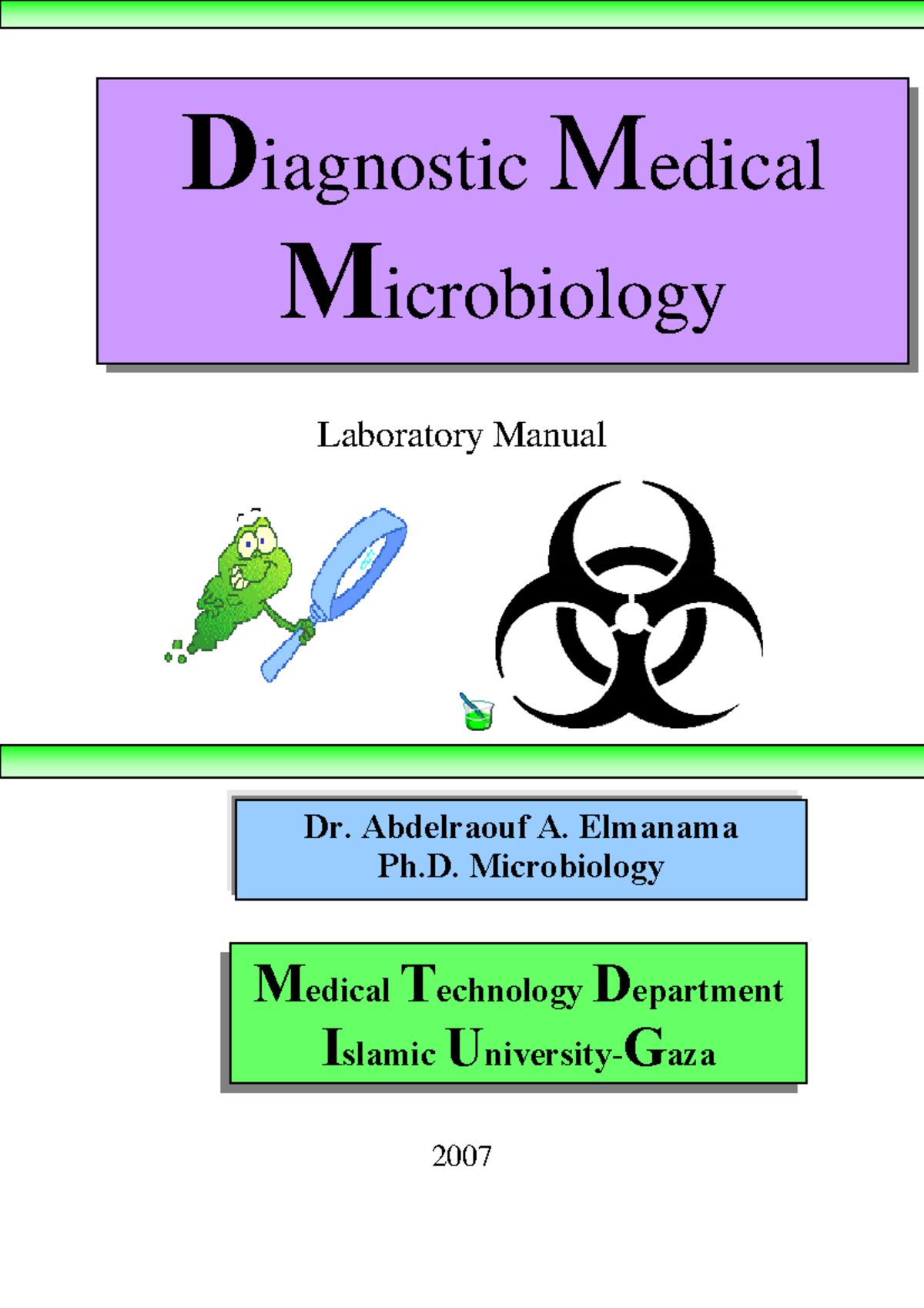 Diagnostic Manual 2007 - Laboratory Manual 2007 D iagnostic Medical M ...