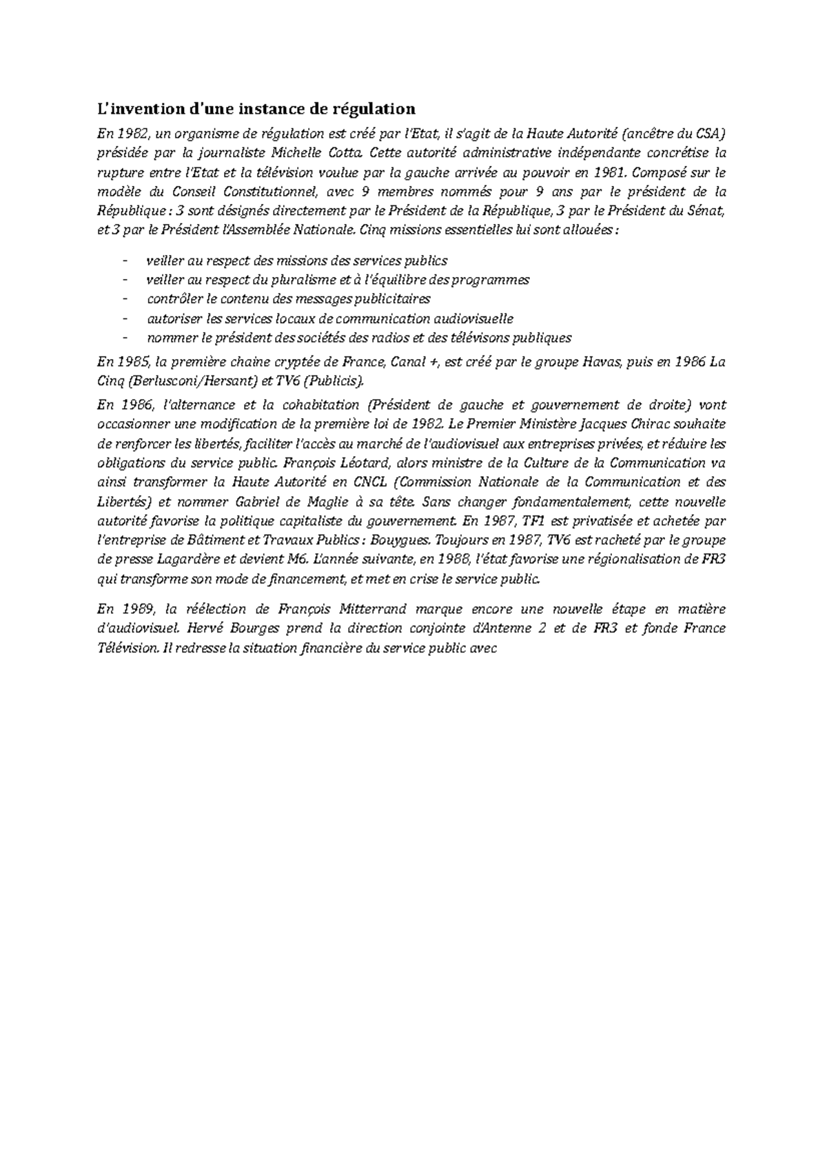 L'invention d'une instance de régulation - Cette autorité ...