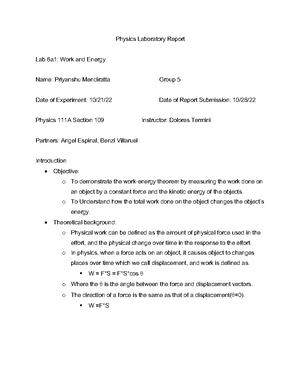 Lab #4 - Atwoods Machine - phys101 - Physics - Online Lab: Newton’s 2nd ...