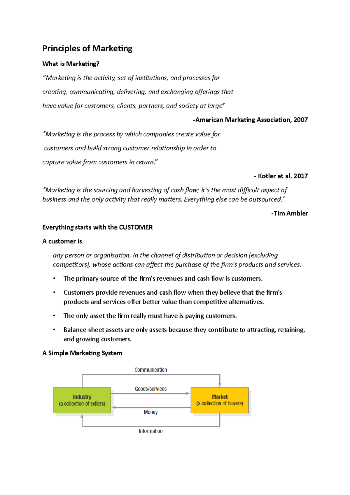 Marketing Plan and Strategy - Principles of Marketing What is Marketing ...