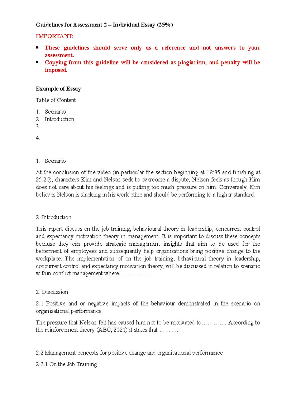 Guidelines for Assessment 2 - Individual Essay - Guidelines for Assessment 2 – Individual Essay ...