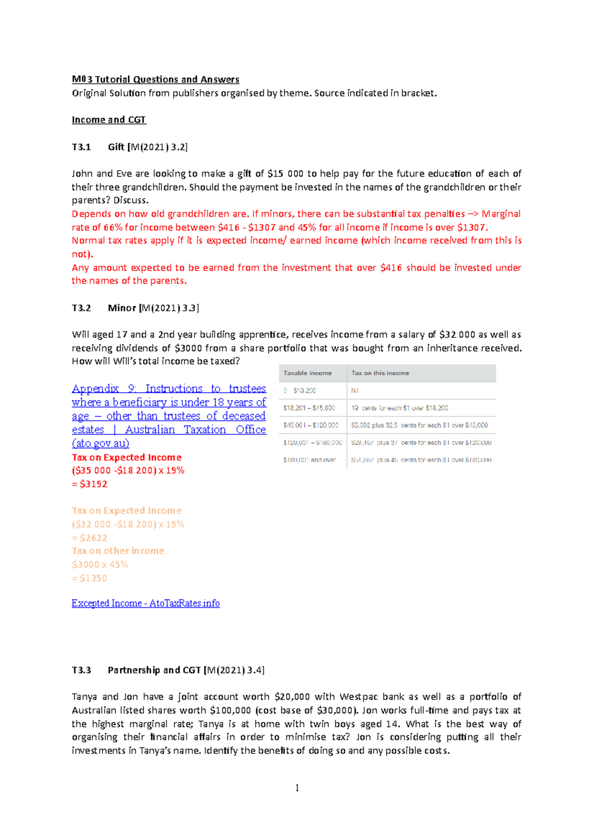 Tutorial M03 Questions - M0 3 Tutorial Questions and Answers Original ...