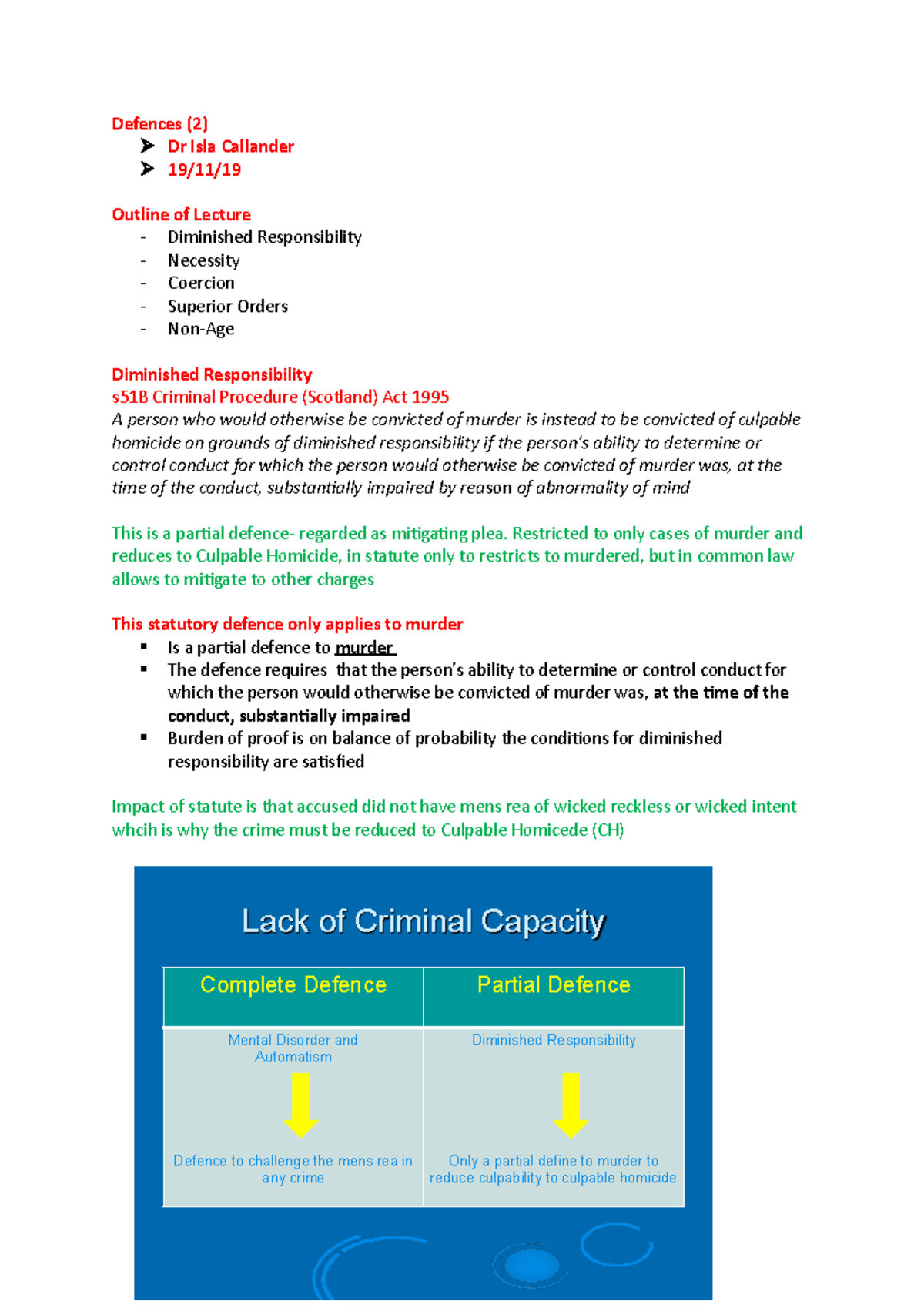 Lecture 28-(2)Defences-19:11 - Lack of Criminal Capacity Complete ...
