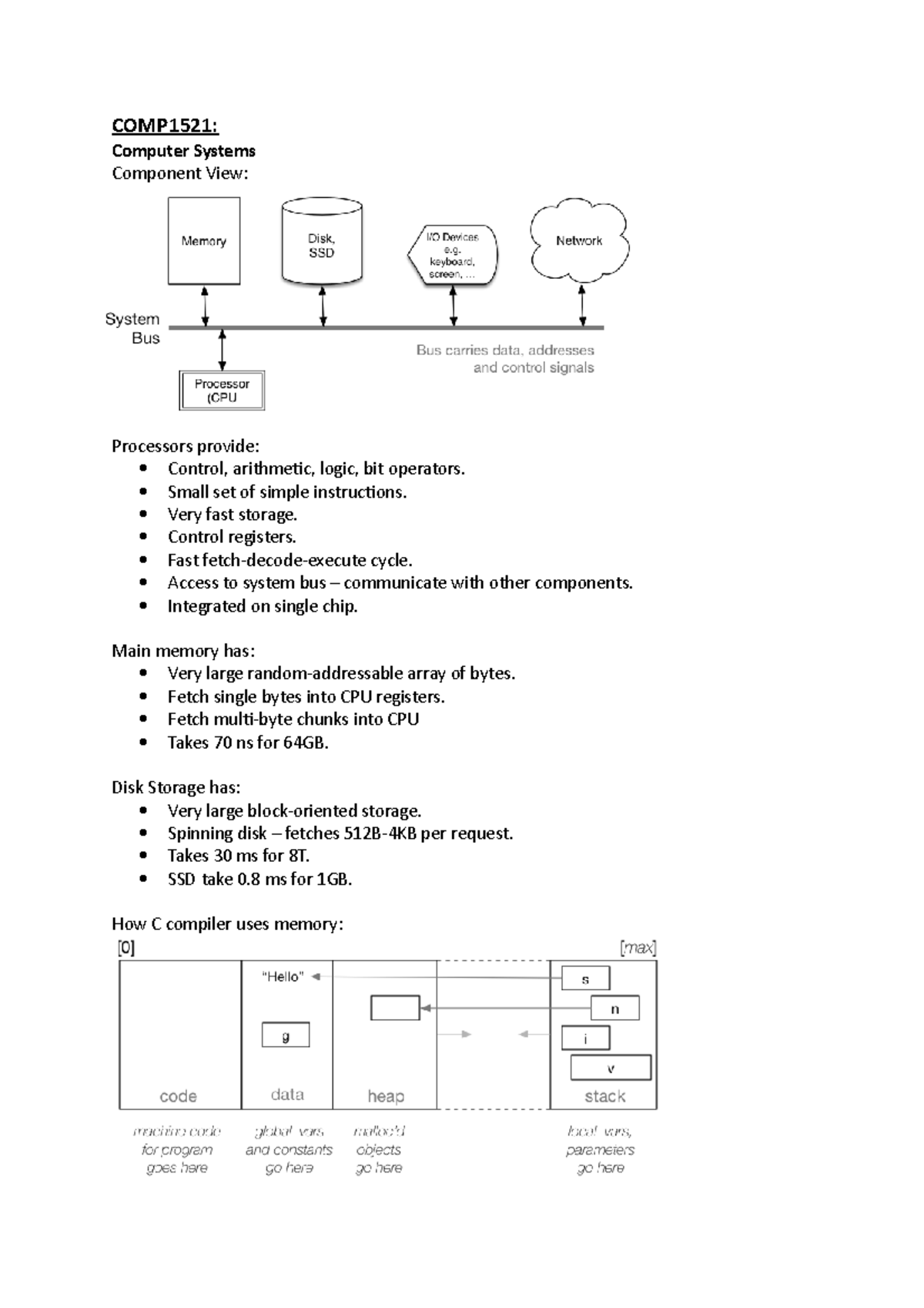 Read COMP1521 - Summary Computer Systems Fundamentals - COMP1521: Computer Systems Component ...