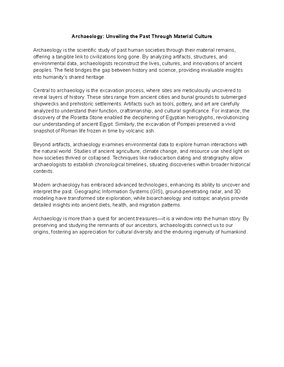 Anthro Paper 1 - Paleoanthropology-2 - Archaeology: Unveiling the Past ...