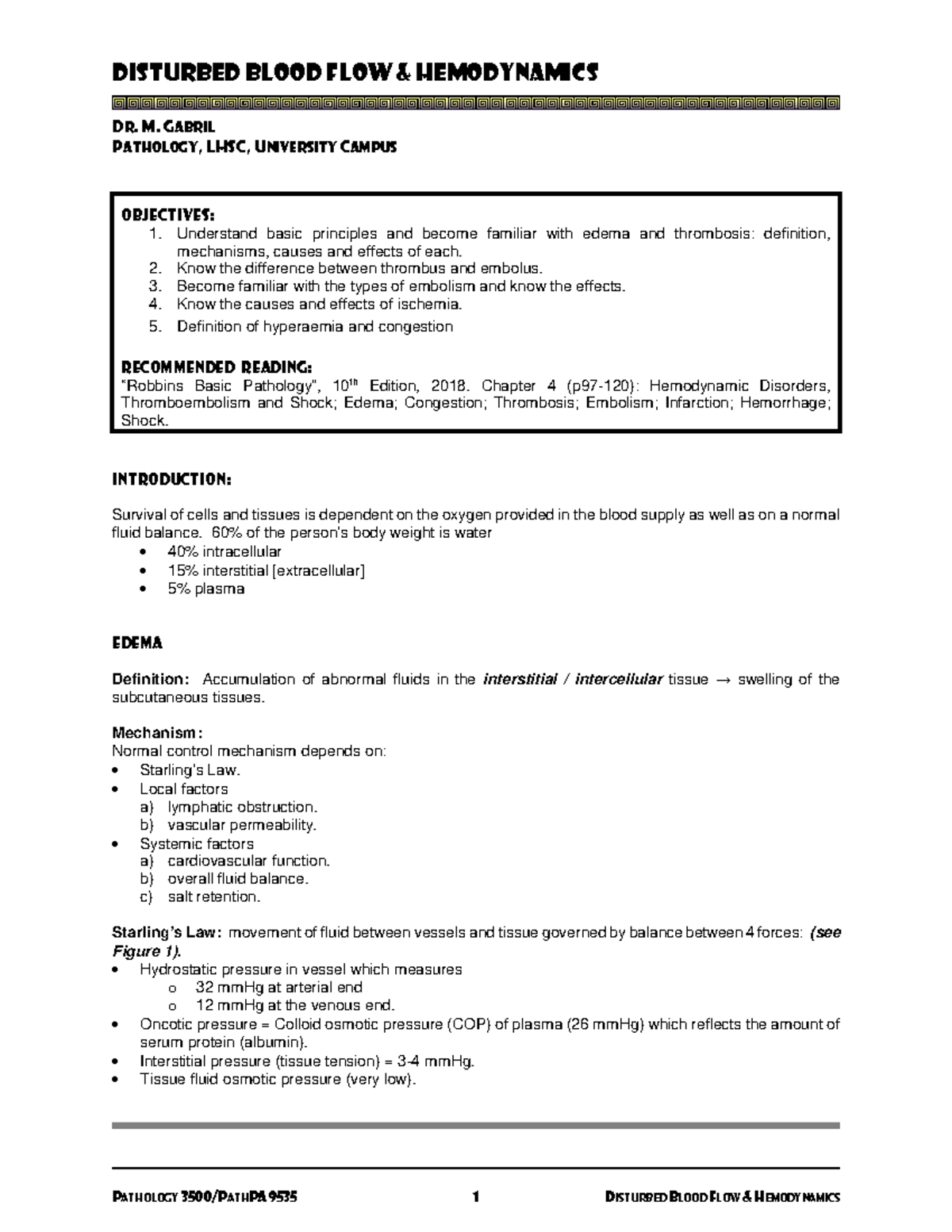 Gabril+-+Blood Flow - Blood flow notes - DISTURBED BLOOD FLOW ...