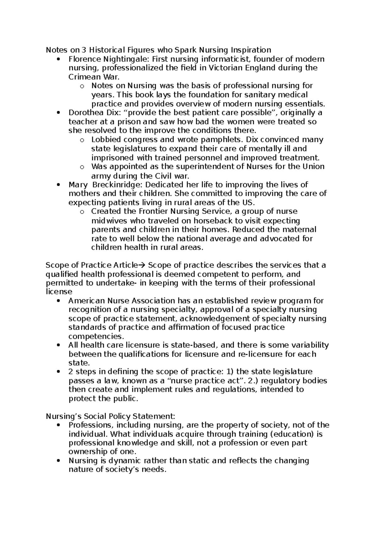 Articles Notes - Notes on 3 Historical Figures who Spark Nursing ...