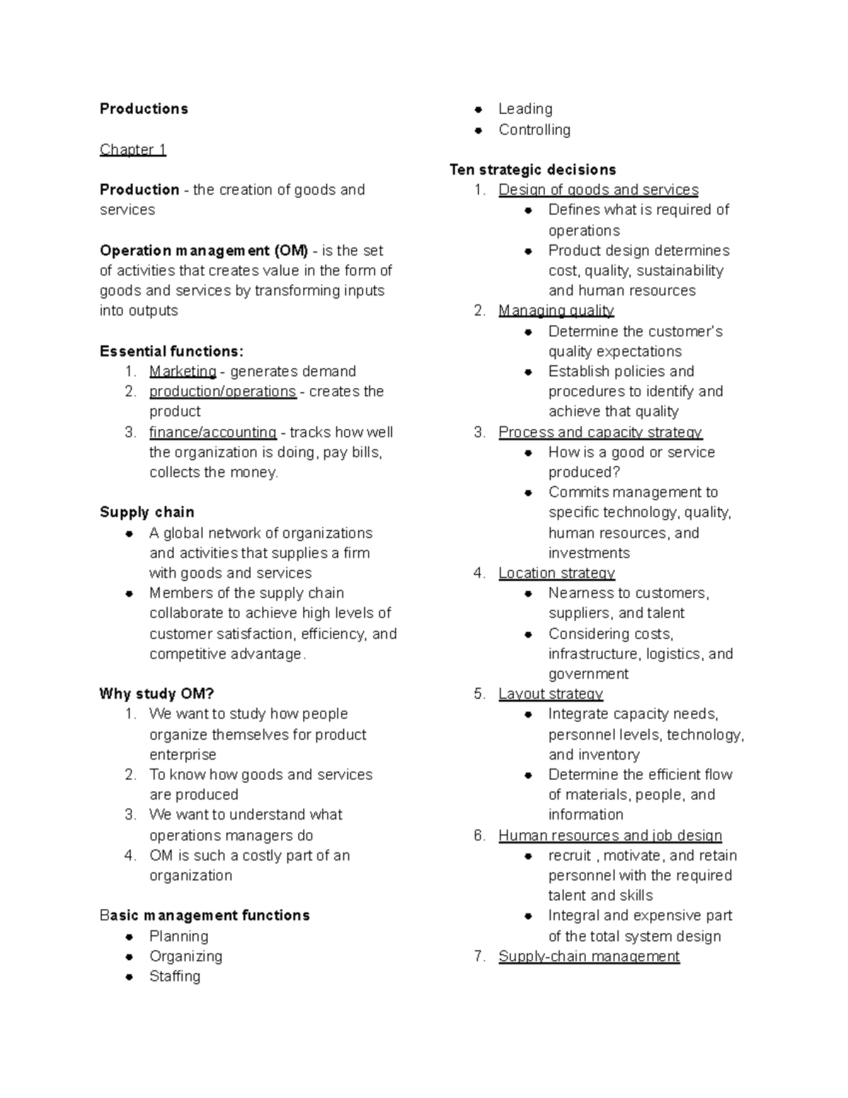 Prod - Productions Chapter 1 Production - the creation of goods and ...