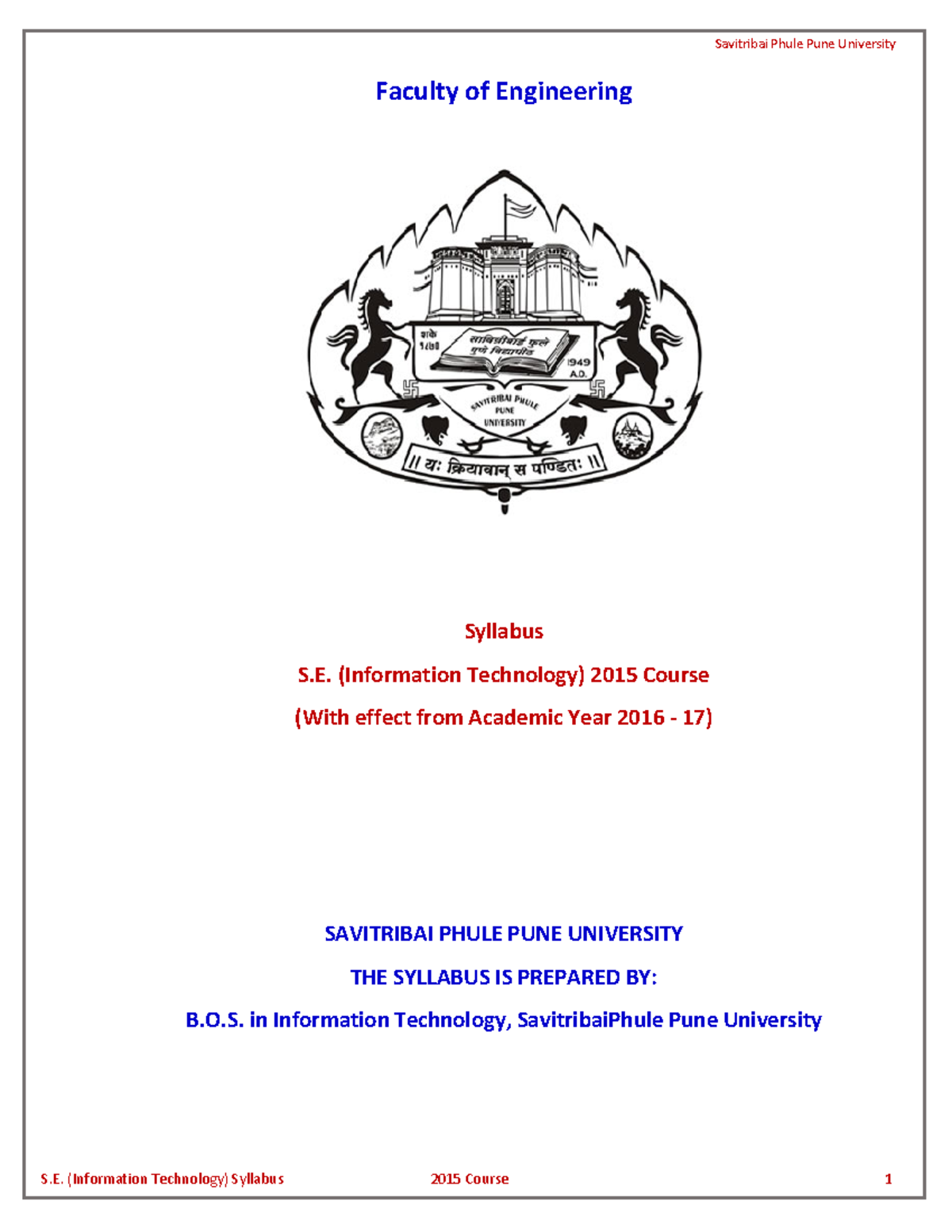 SEIT (2015 Course)-25-7-16 - Faculty of Engineering Syllabus S. E ...